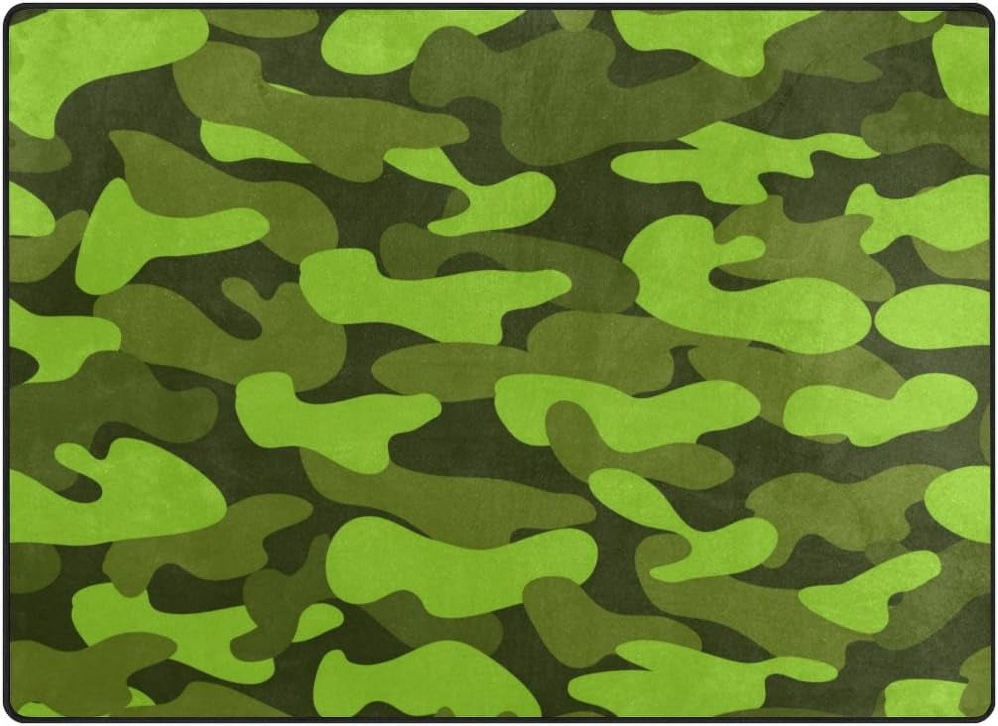 Coolnut Neon Dark Green Lightweight Carpet Mats, 5'3" x 4' Area Soft ...