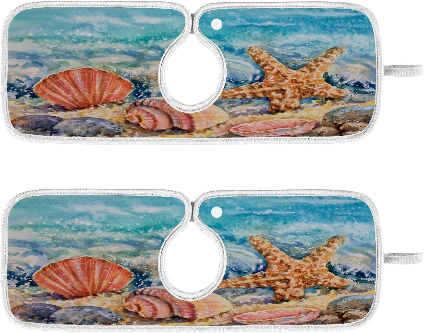 Coolnut Ocean Seashell Sink Splash Guard for Faucet 2 Packs Faucet ...