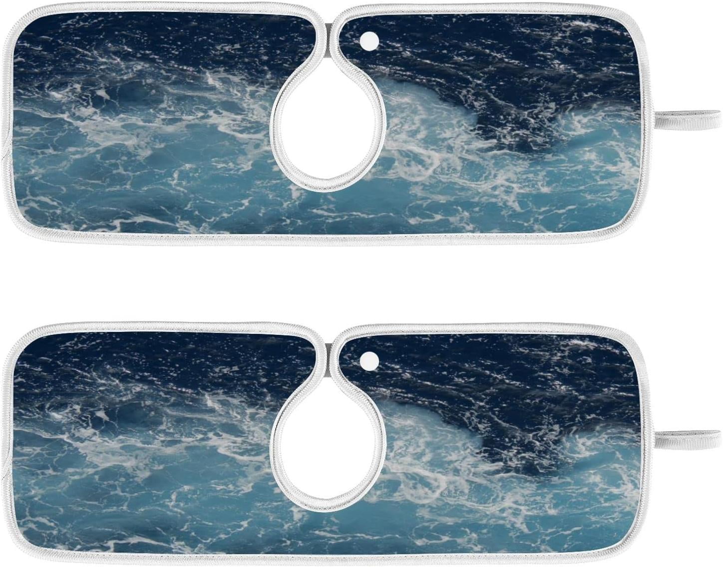 Coolnut Ocean Waves Sink Splash Guard for Faucet 2 Packs Faucet ...