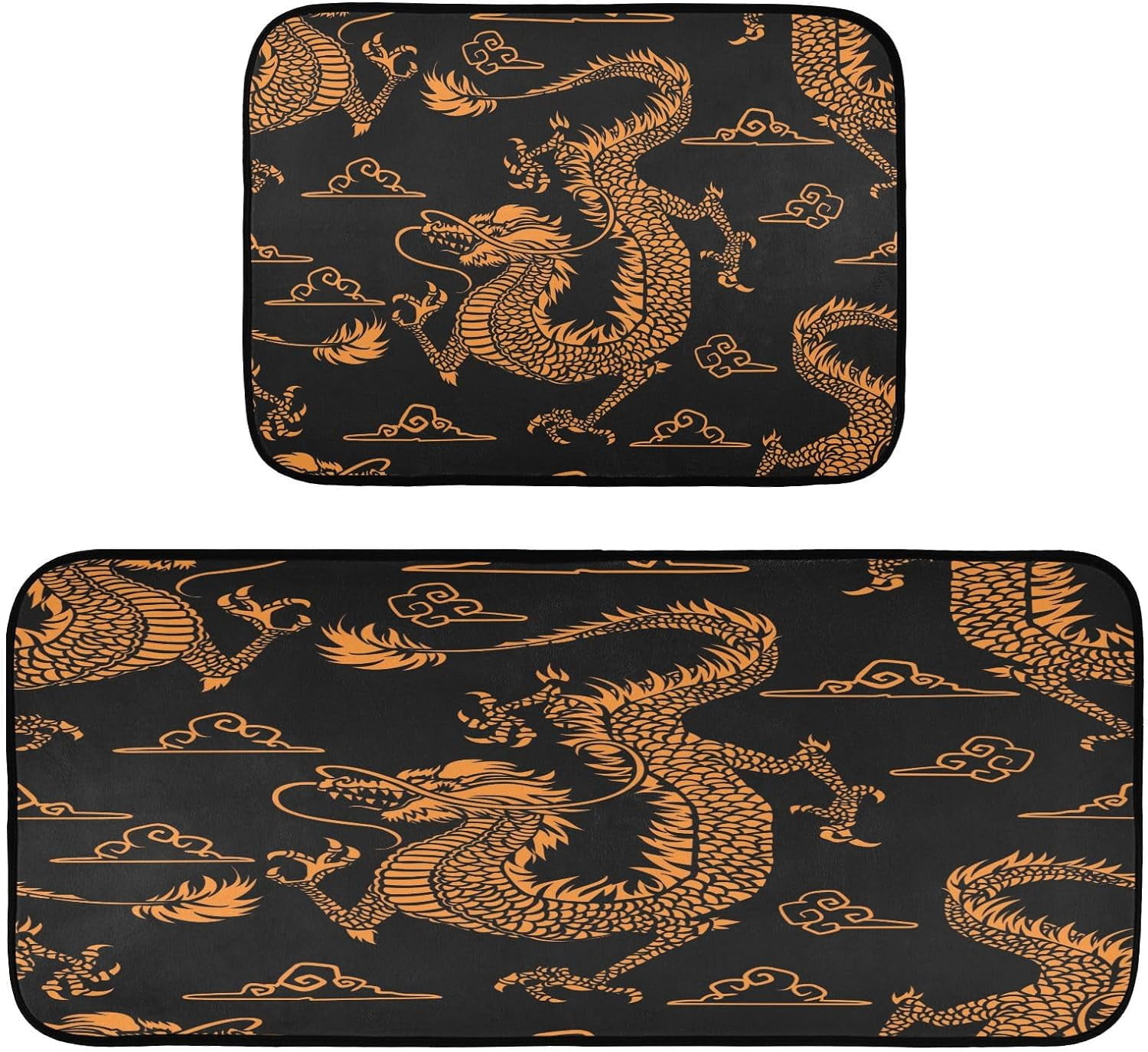 Coolnut Orange Dragon Kitchen Mat - Cushioned Anti Fatigue Kitchen Rug ...