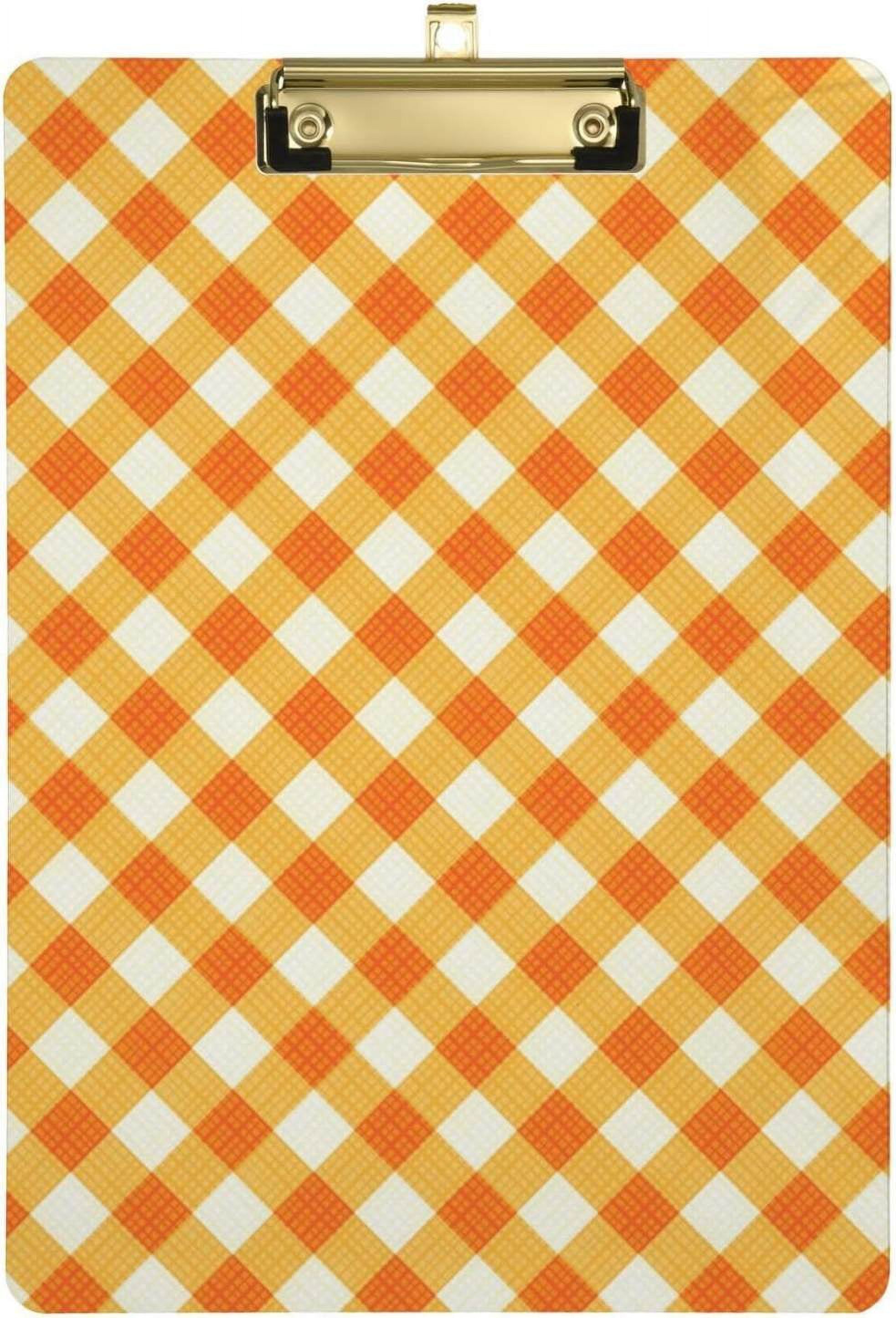 Coolnut Orange Plaid Clipboard, Acrylic Standard A4 Letter Size Clip ...