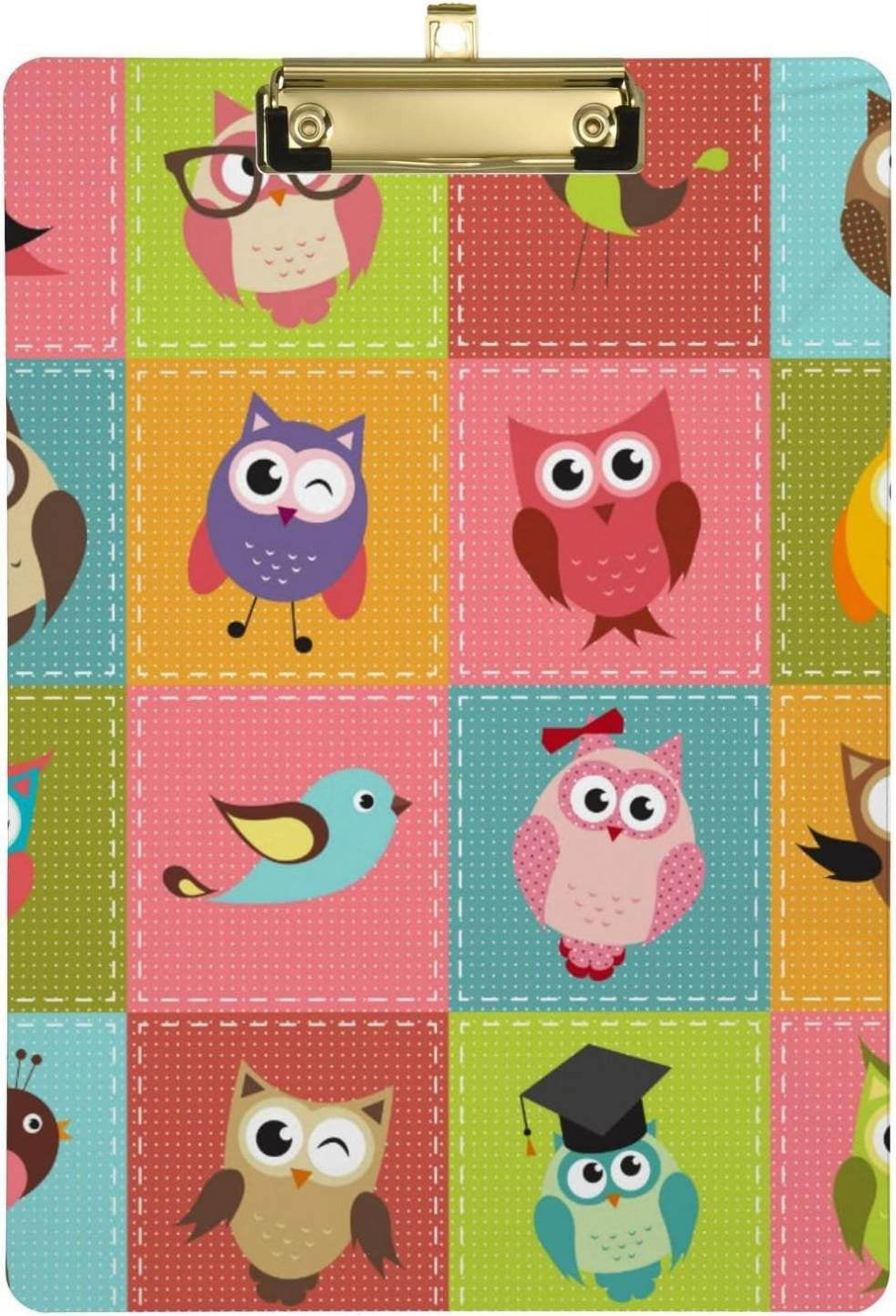 Coolnut Owl Clipboard, Acrylic Standard A4 Letter Size Clip Board with ...