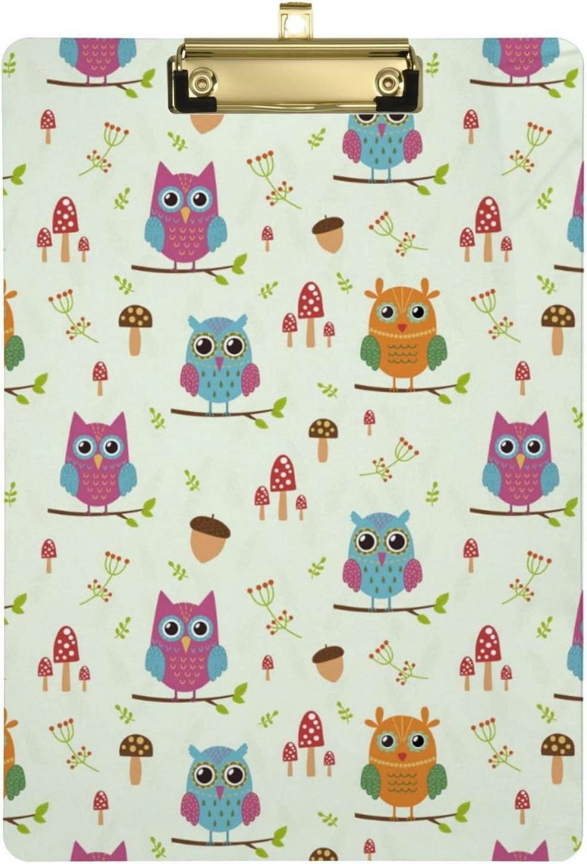 Coolnut Owl Clipboard, Acrylic Standard A4 Letter Size Clip Board with ...
