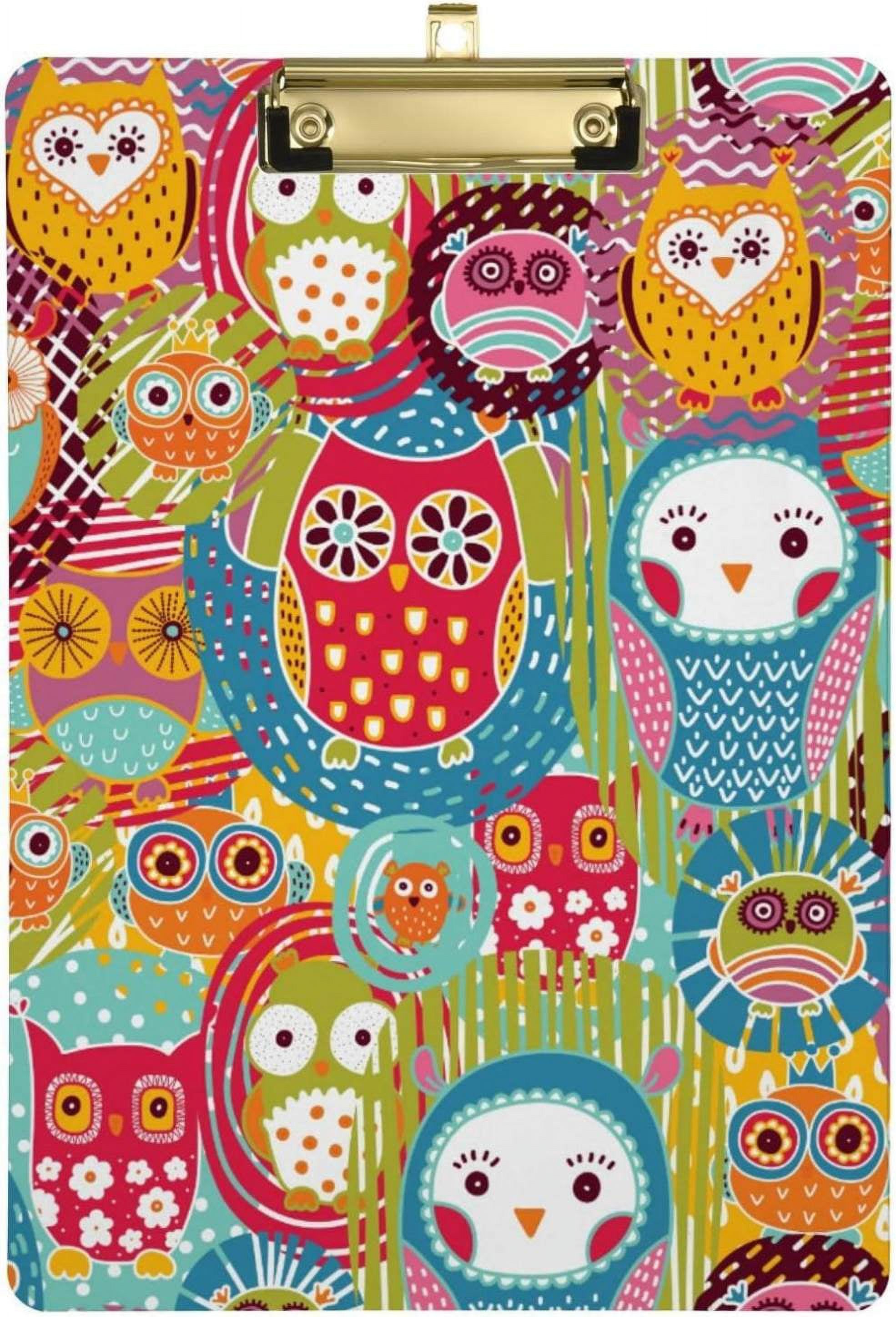 Coolnut Owl Clipboard, Acrylic Standard A4 Letter Size Clip Board with ...