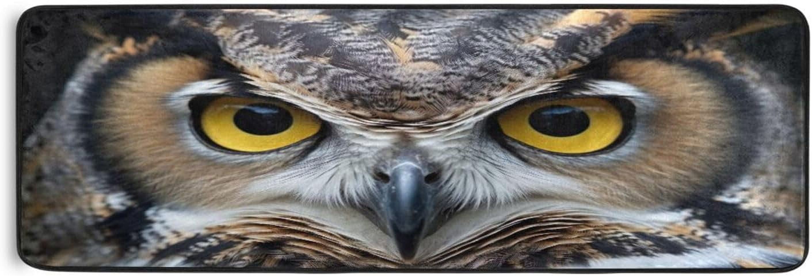 Coolnut Owl Close Up Pattern Area Rug - 2' x 6' Washable Runner Rugs ...