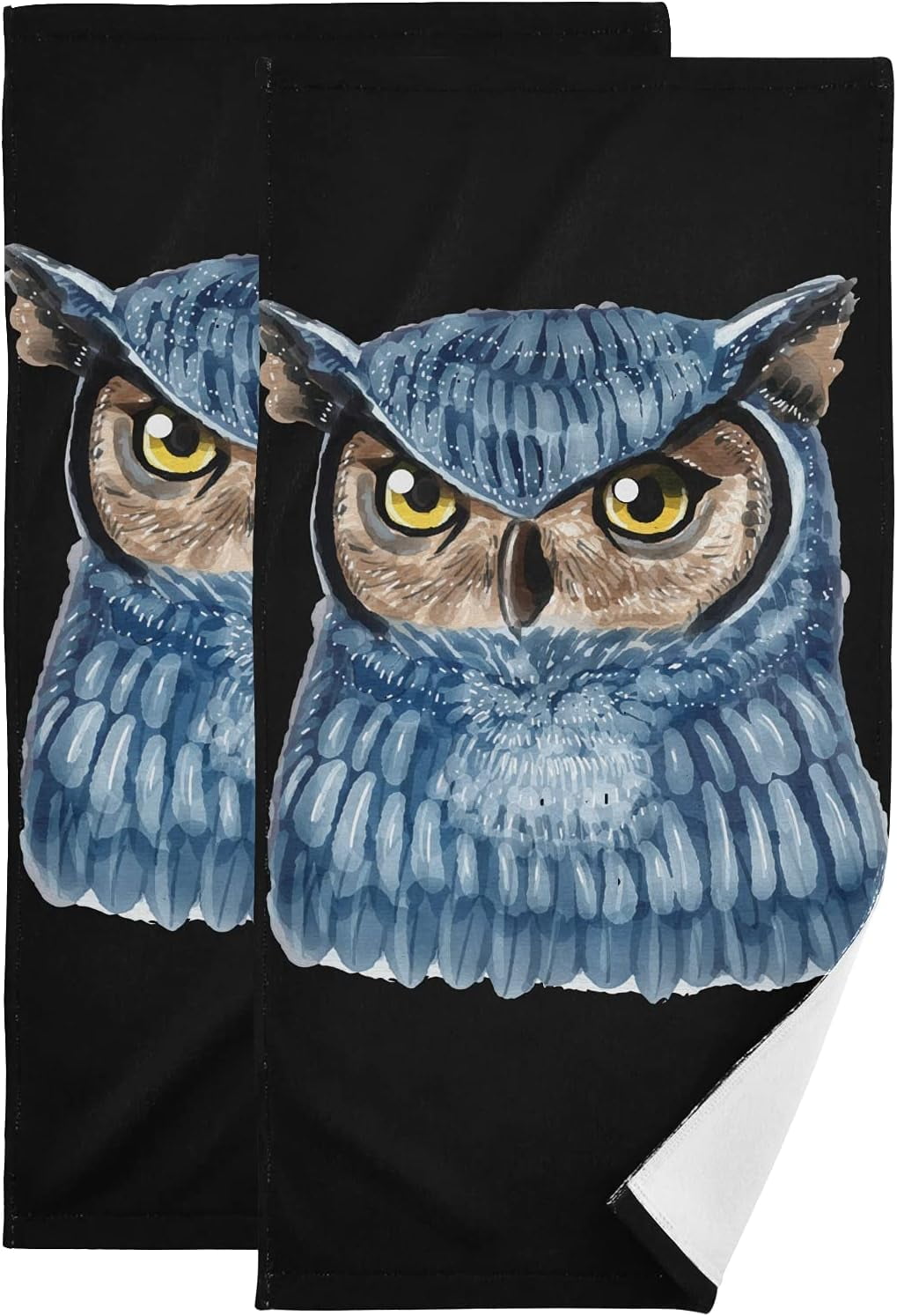 Coolnut Owl Soft Hand Towels, 2 PcsAbsorbent Bath Towel Decorative ...