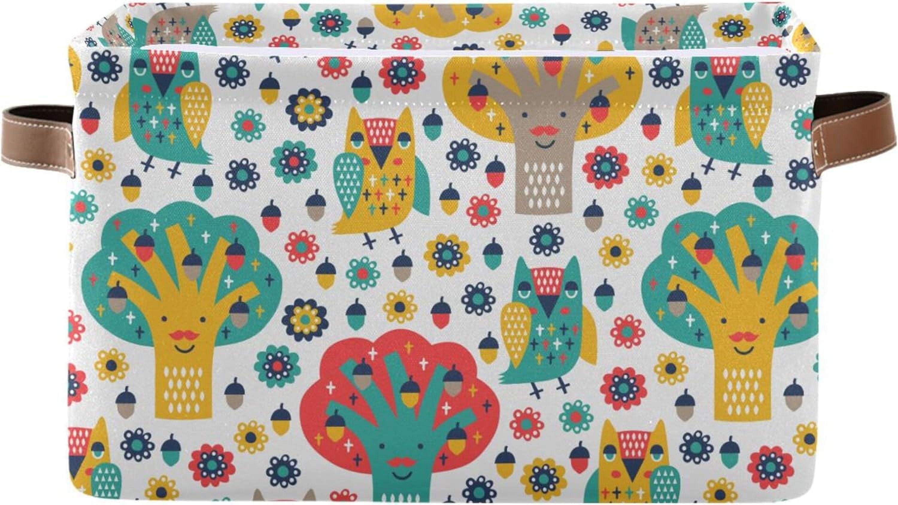 Coolnut Owl Tree Storage Basket Foldable Storage Bin 2 Pack, Canvas ...