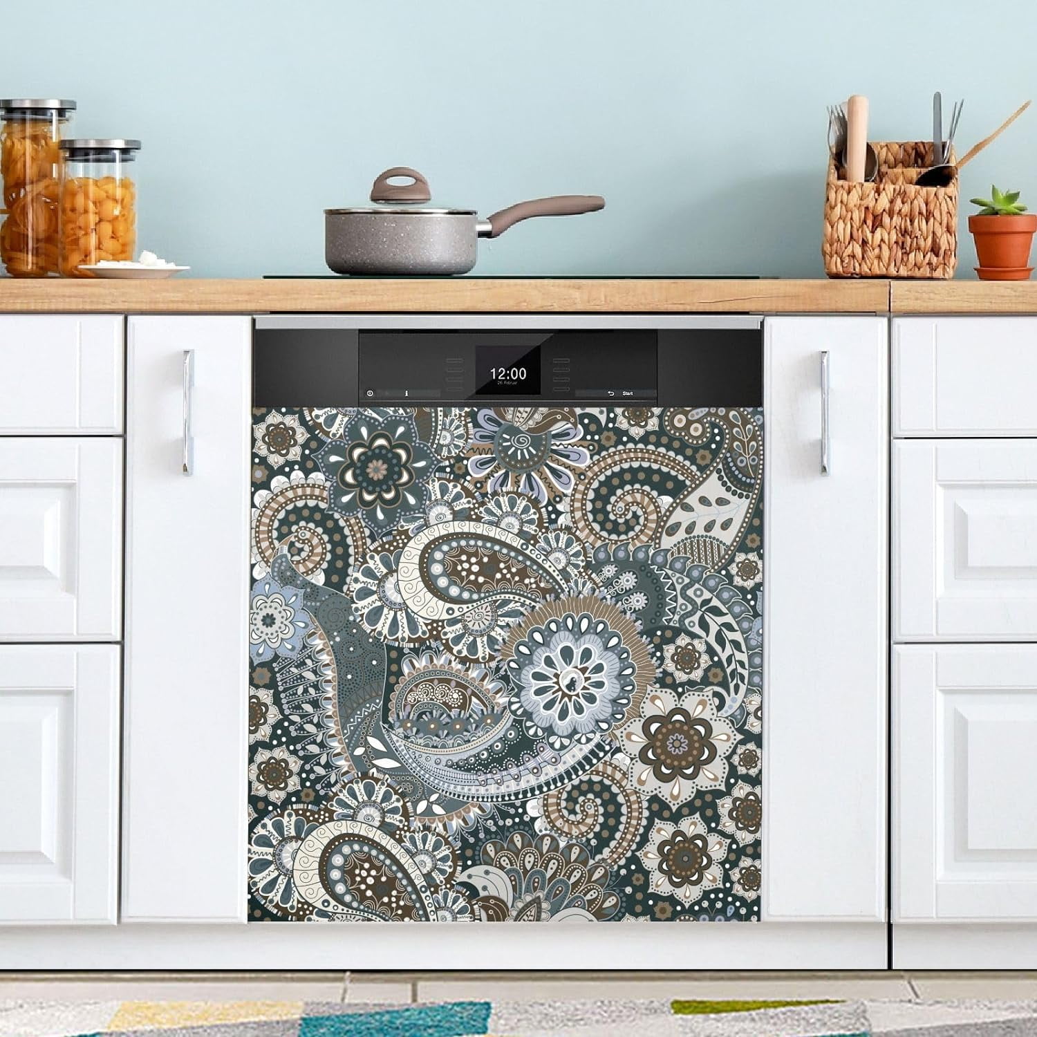 Coolnut Paisley Floral Dishwasher Magnet Cover Magnetic Dish Washer ...