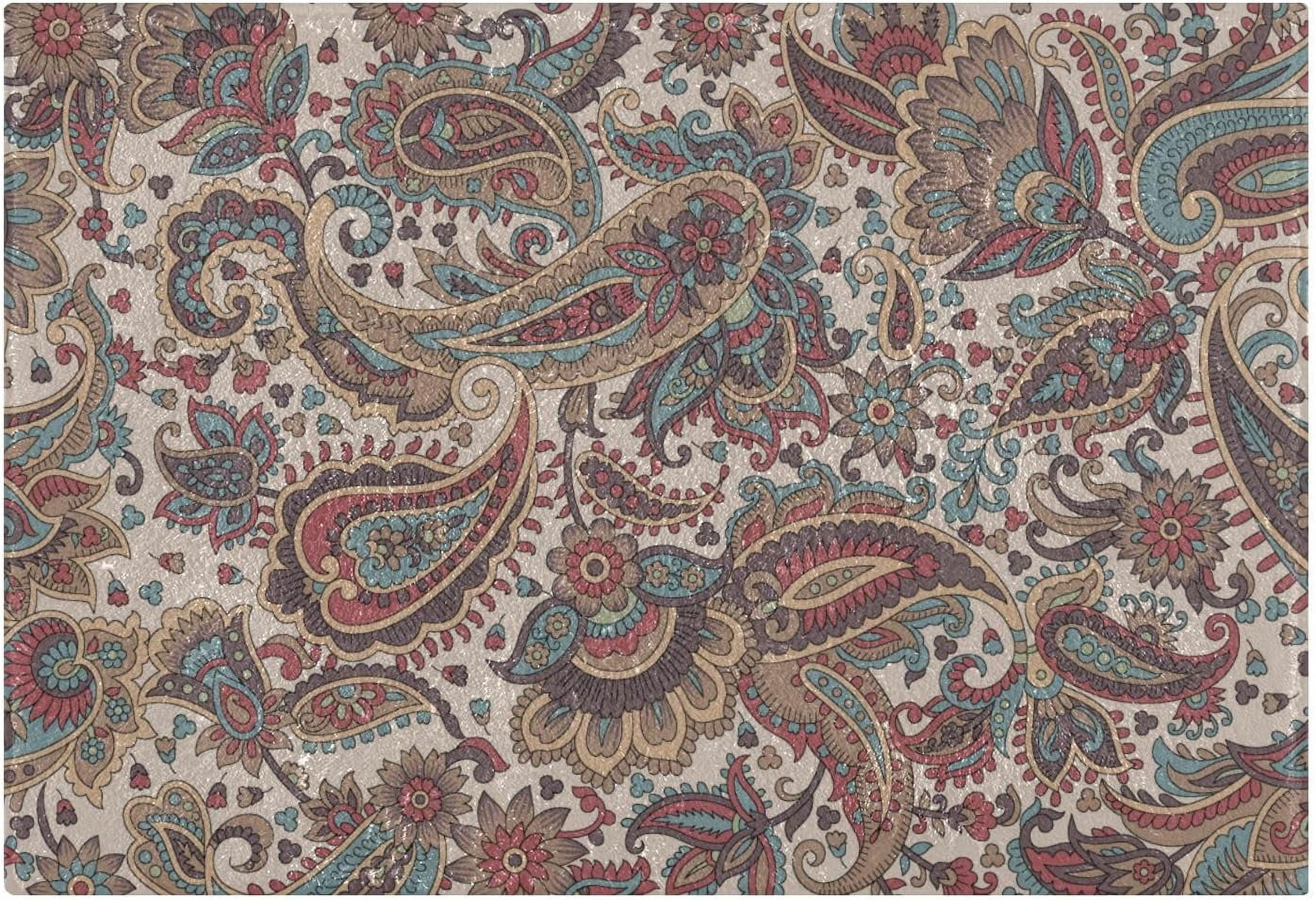 Coolnut Paisley Flowers High Absorbent U-Shaped Contour Toilet Rugs ...