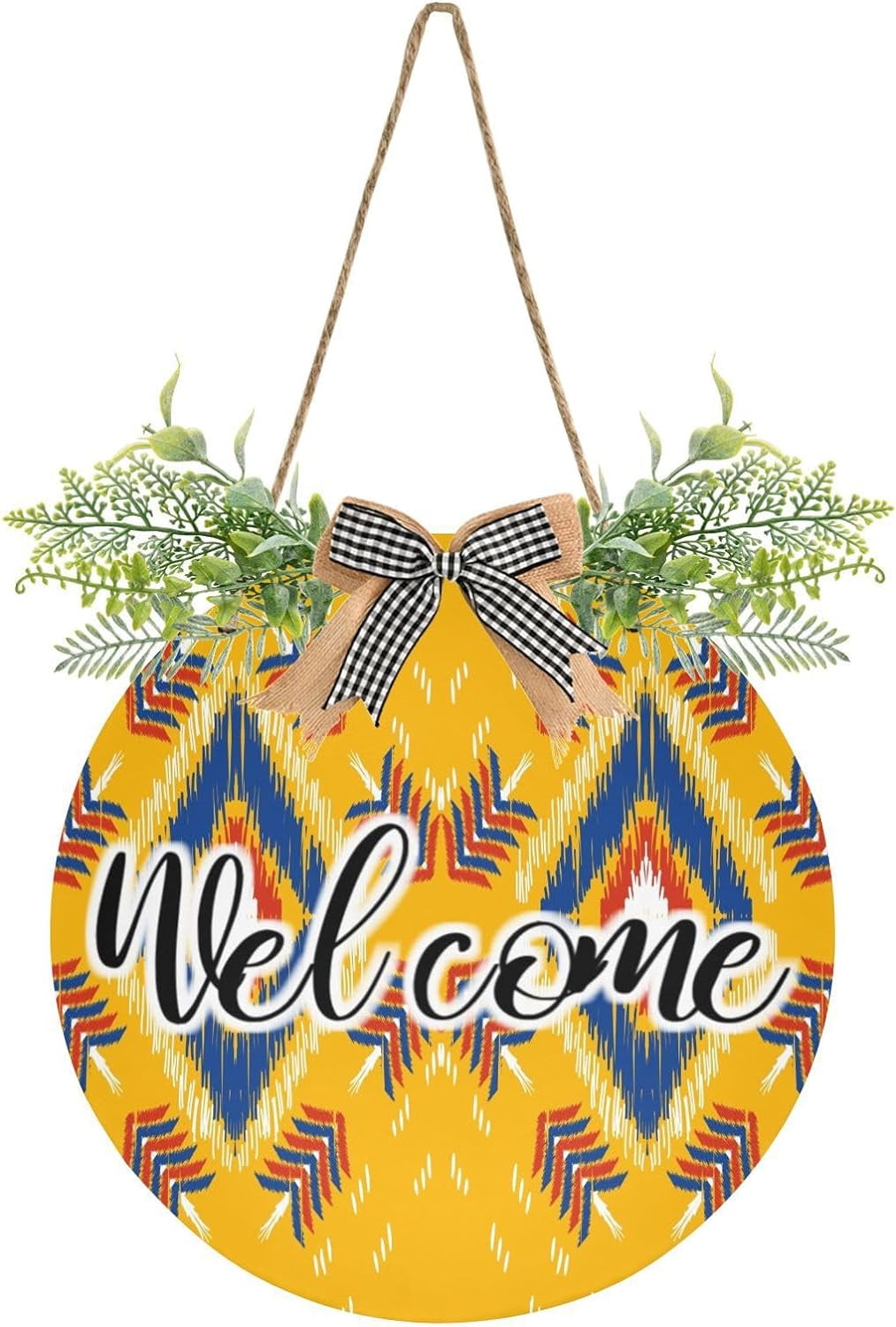 Coolnut Paisley Pattern Front Door Round, Hanging Welcome Sign, Front ...