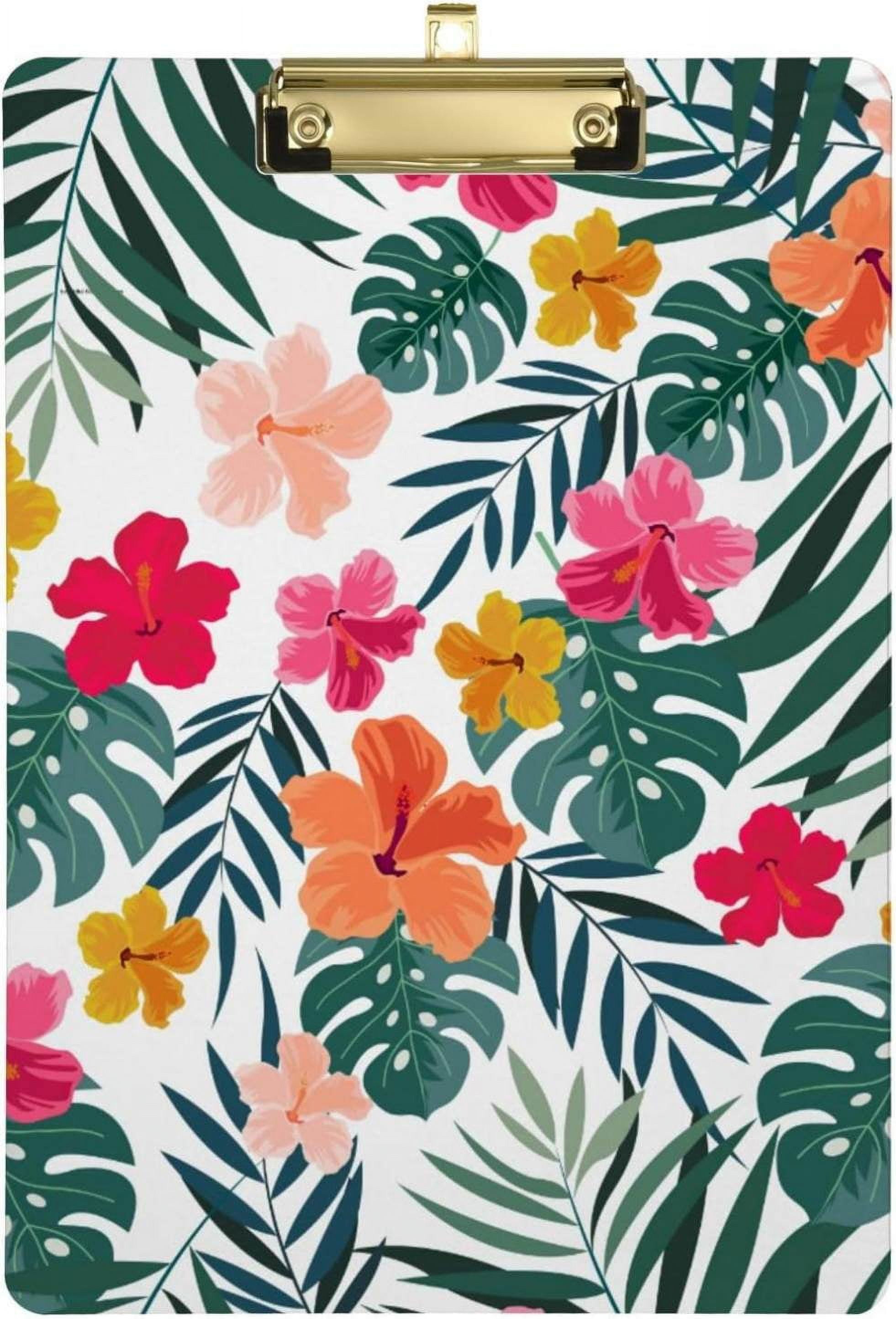 Coolnut Palm Leaf Flower Clipboard, Acrylic Standard A4 Letter Size ...