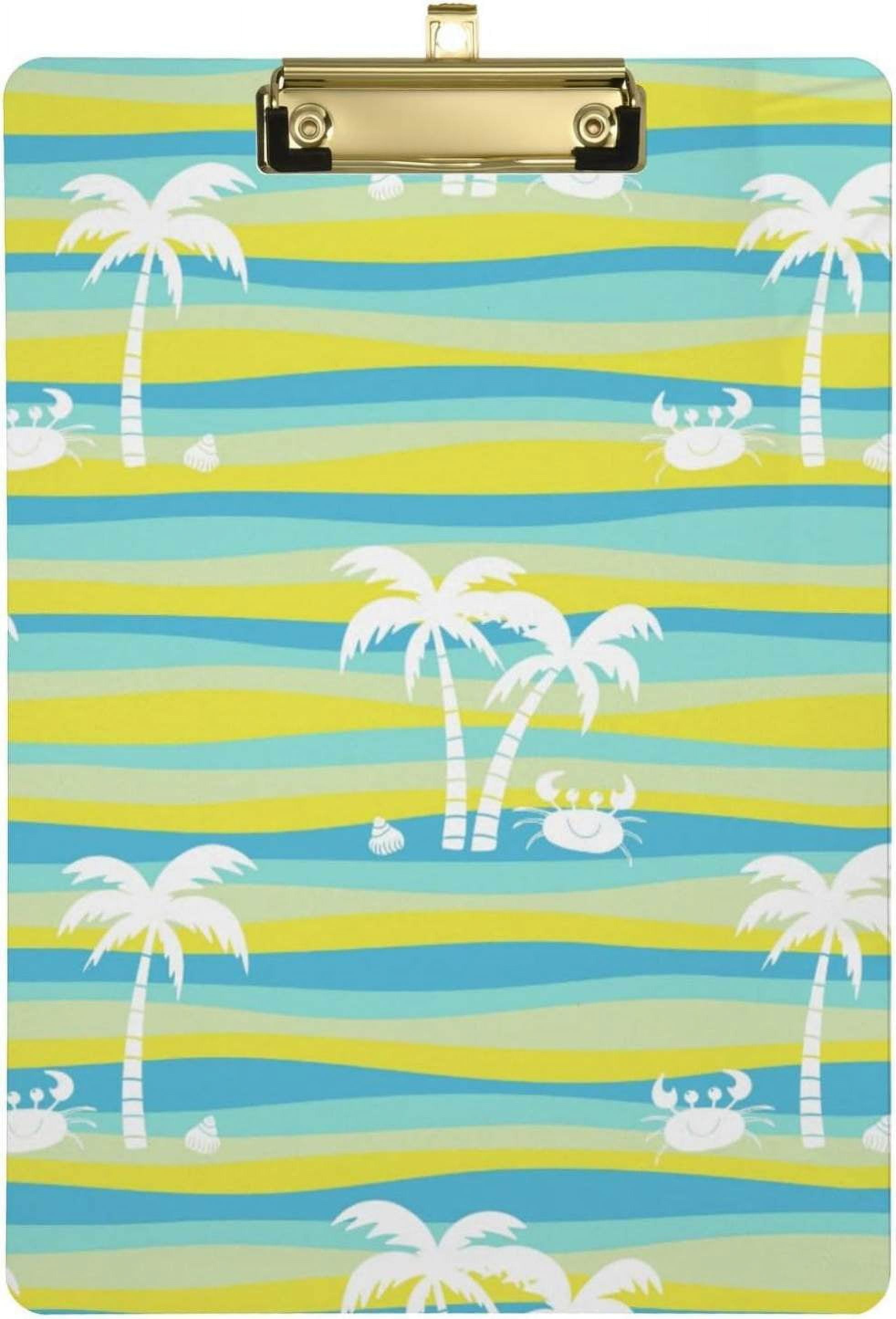 Coolnut Palm Tree Clipboard, Acrylic Standard A4 Letter Size Clip Board ...