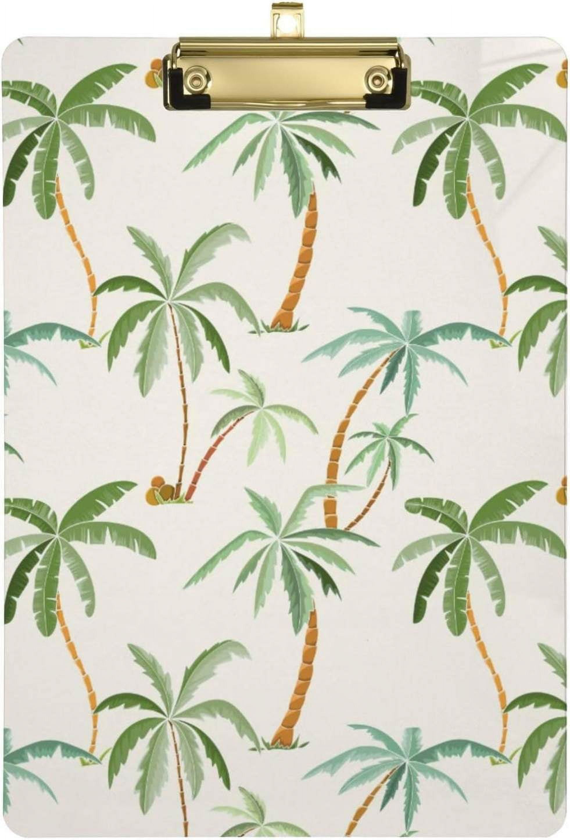 Coolnut Palm Tree Clipboard, Acrylic Standard A4 Letter Size Clip Board ...