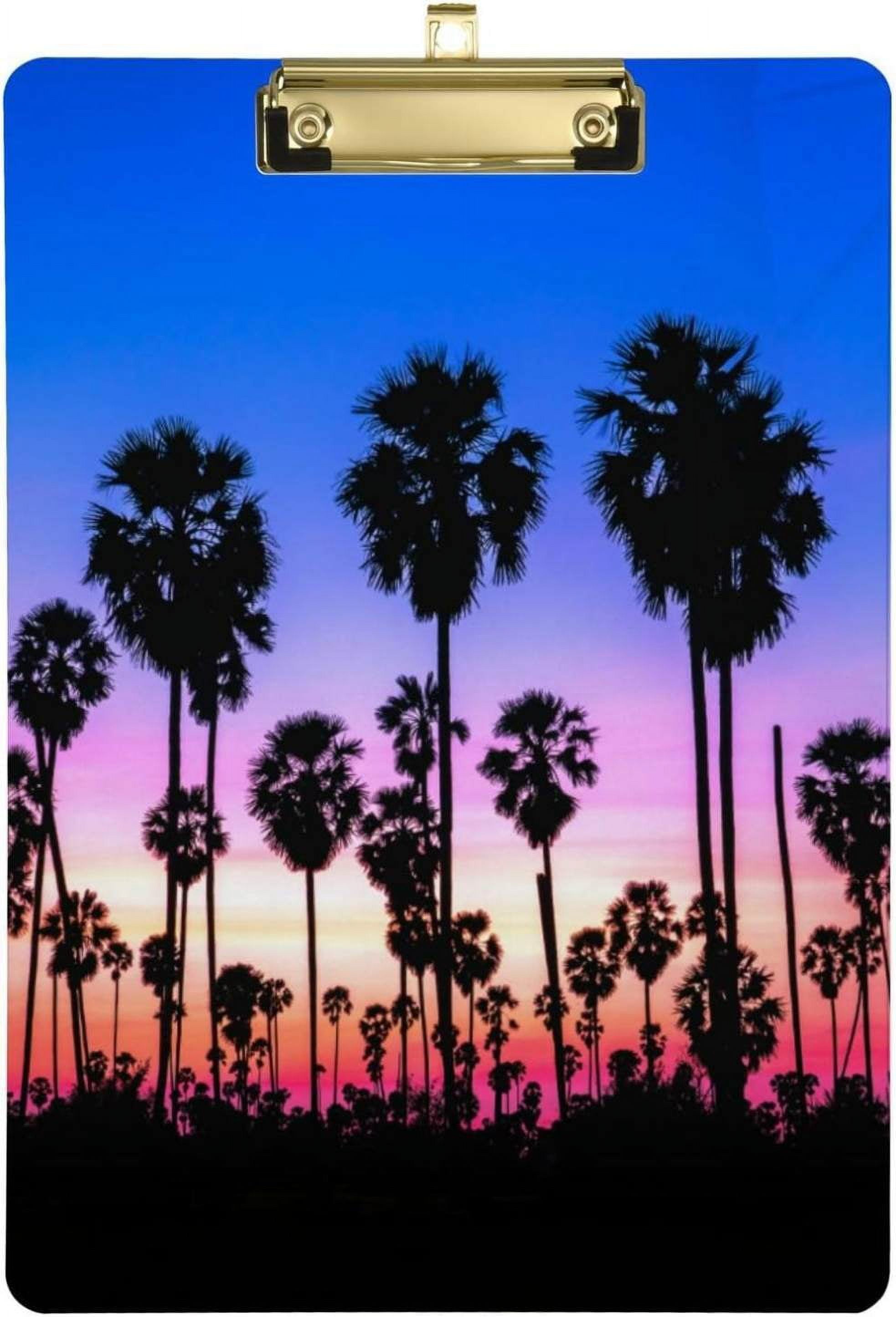 Coolnut Palm Tree Sunset Clipboard, Acrylic Standard A4 Letter Size ...