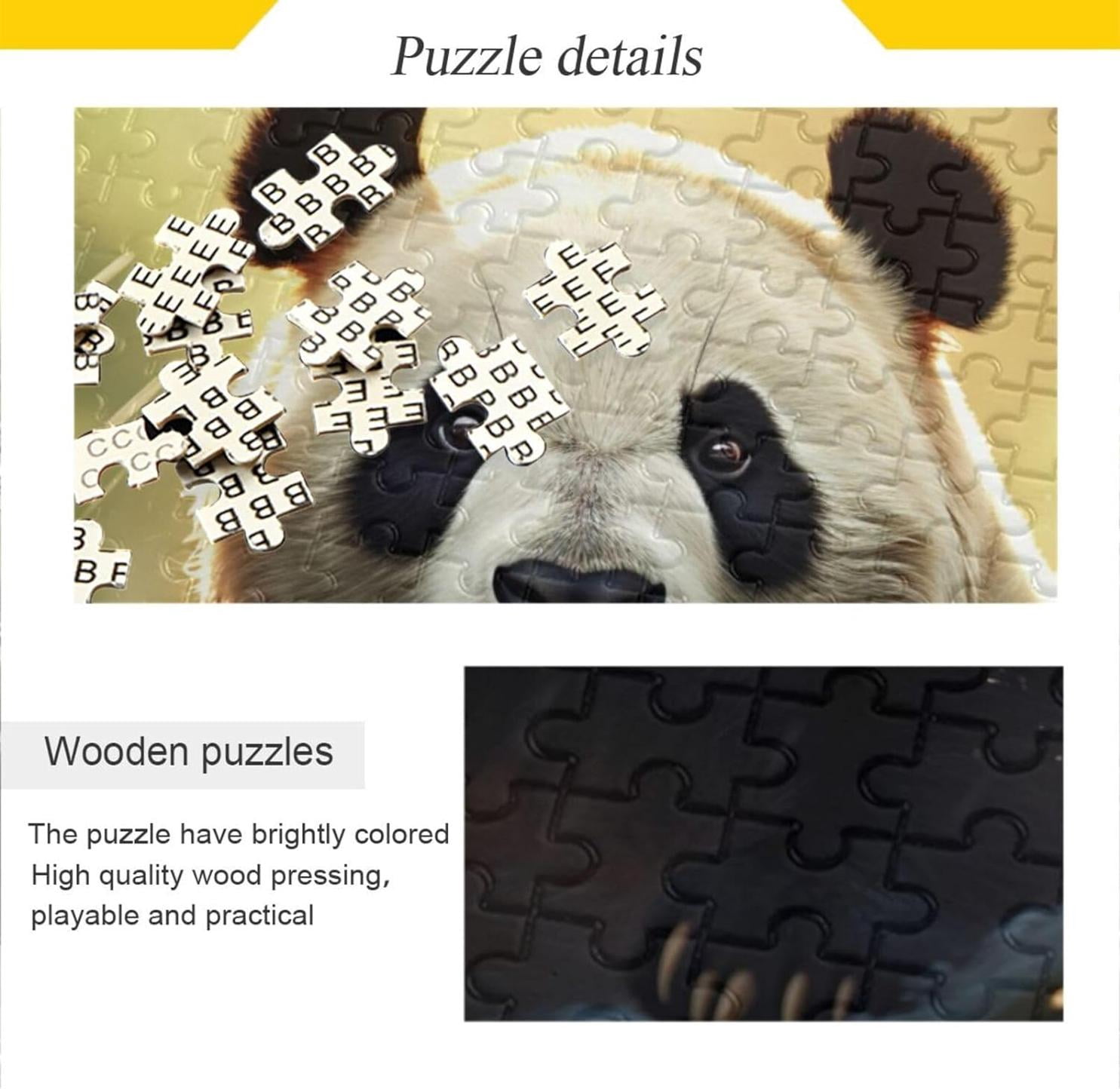 Coolnut Panda Bear Puzzles for Adults and Kids 500 Pieces, Wooden ...
