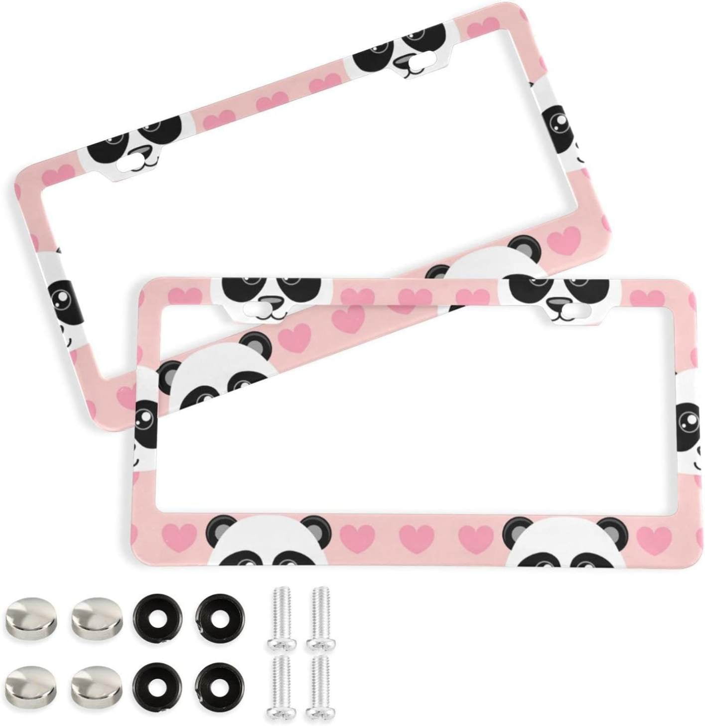 Coolnut Panda License Plate Frames 2pcs, Aluminum Universal Car License ...