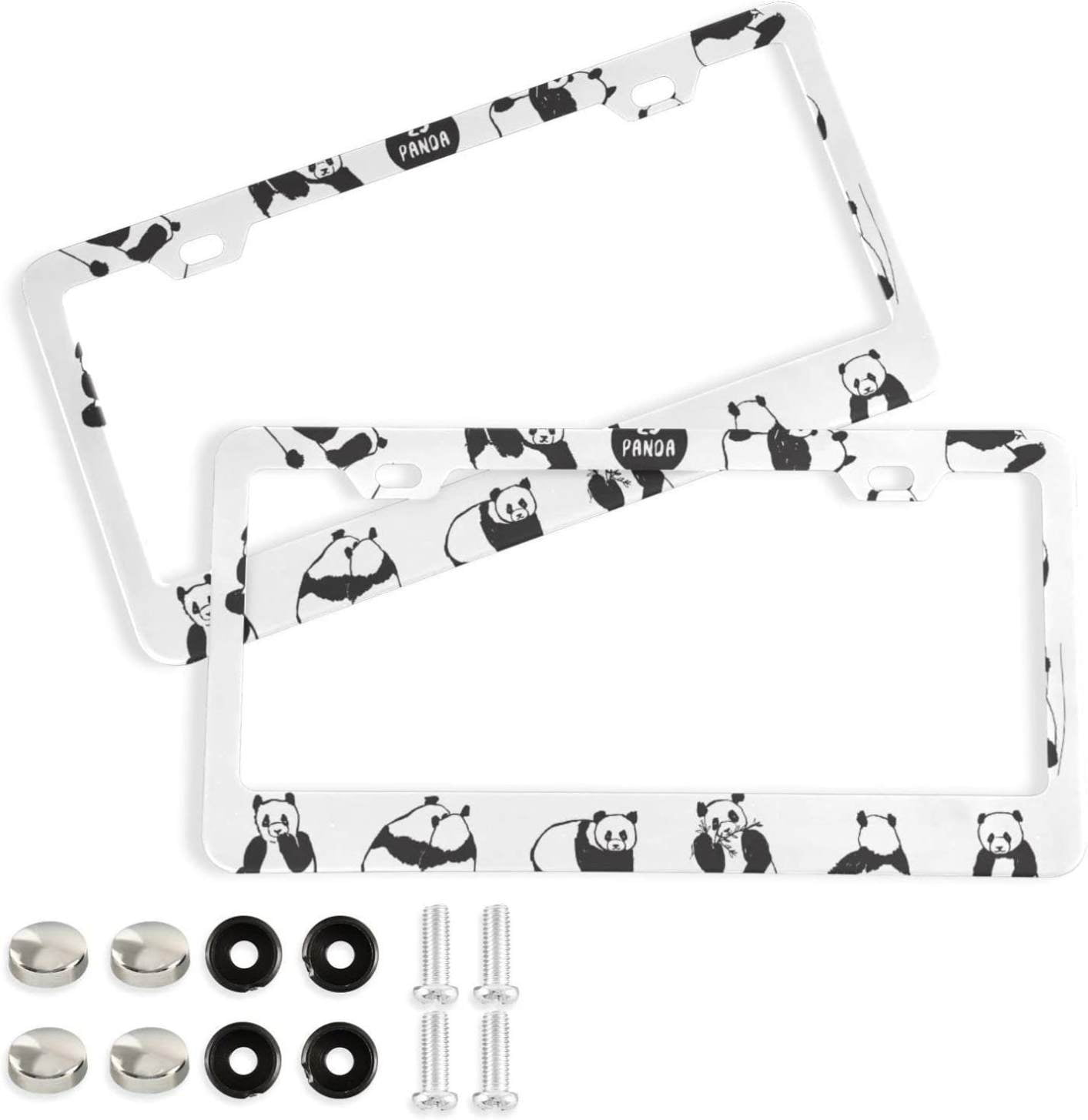 Coolnut Panda License Plate Frames 2pcs, Aluminum Universal Car License ...