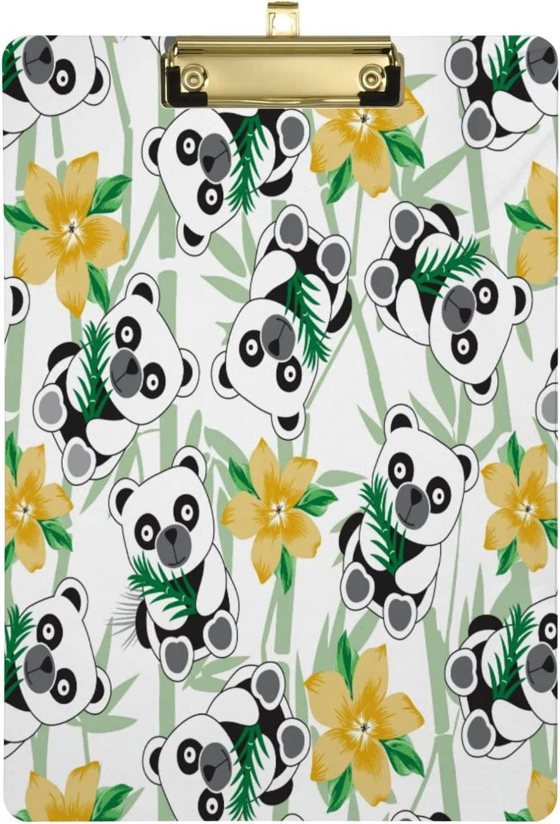 Coolnut Pandas Bamboo 12.5"x9" Clipboard, Acrylic Fashion Letter A4 ...