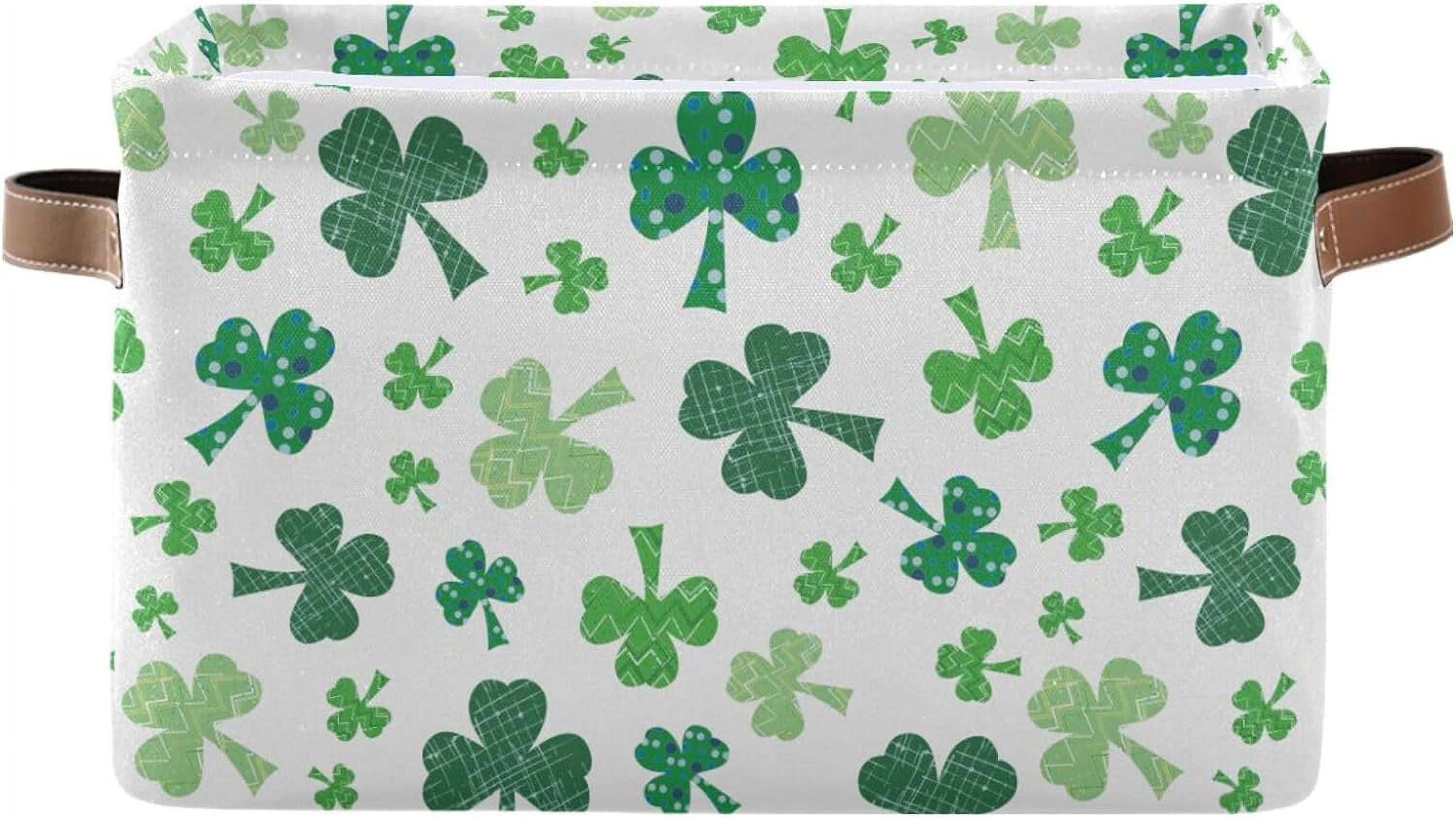 Coolnut Patrick's Day Clover (2) Foldable Storage Basket for Shelves ...