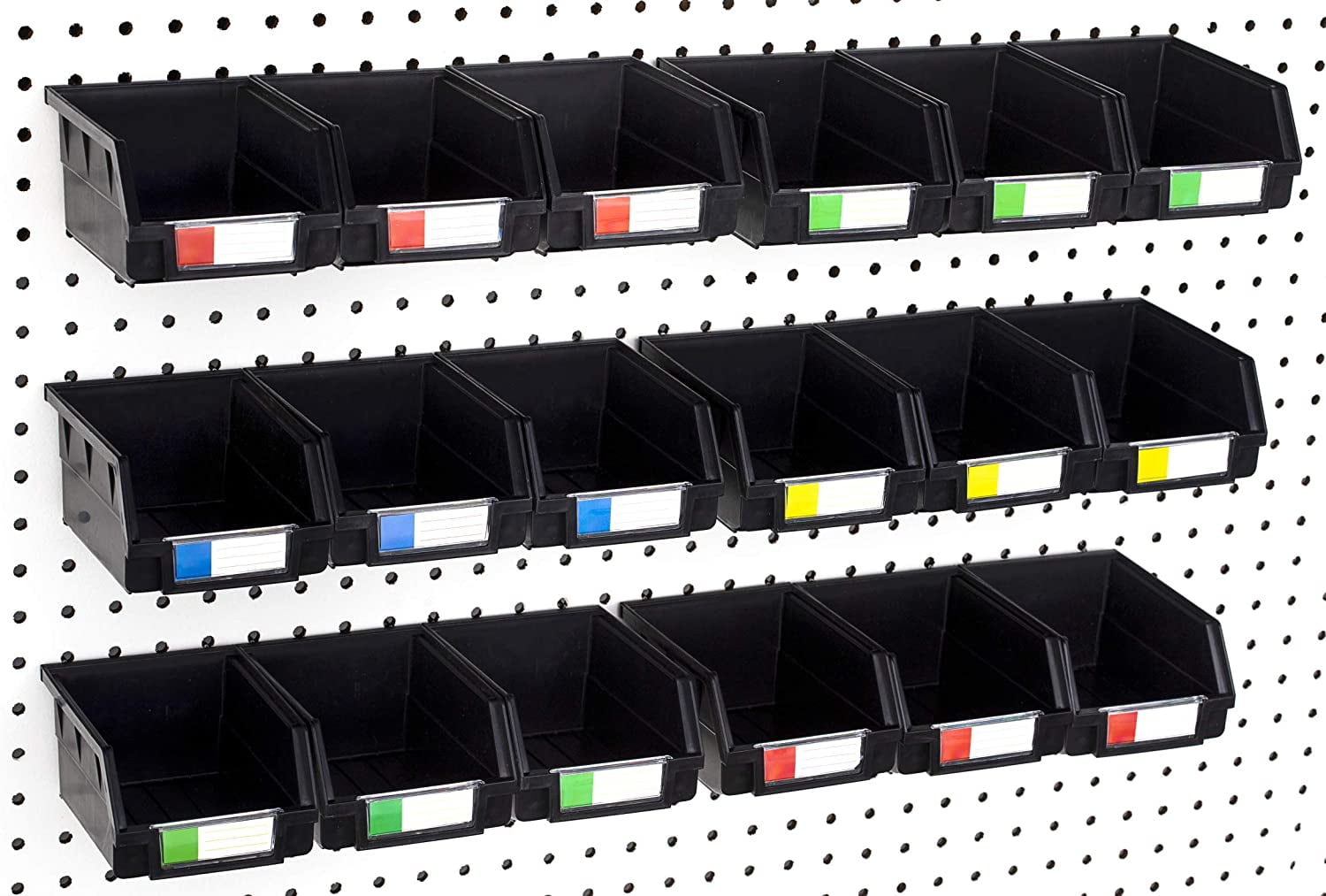 Coolnut Pegboard Bins \u2013 18 Pack Black Large - Hooks to Any Peg ...