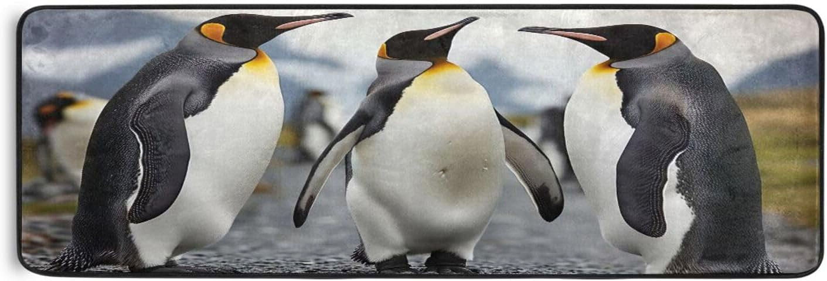 Coolnut Penguins Pattern Area Rug - 2' x 6' Washable Runner Rugs with ...