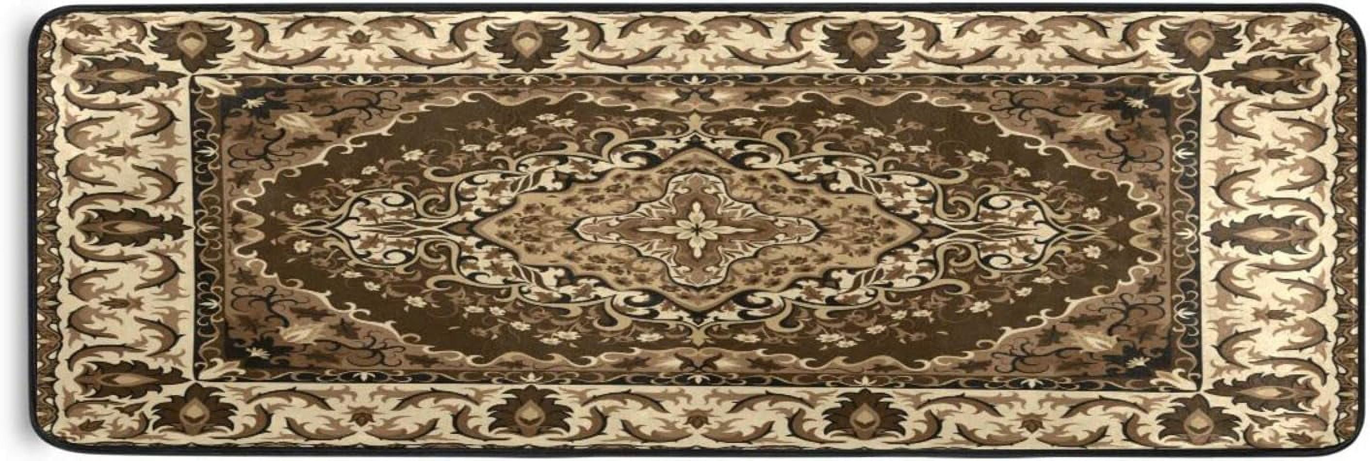 Coolnut Persian Carpet Texture Area Rug - 2' x 6' Washable Runner Rugs ...
