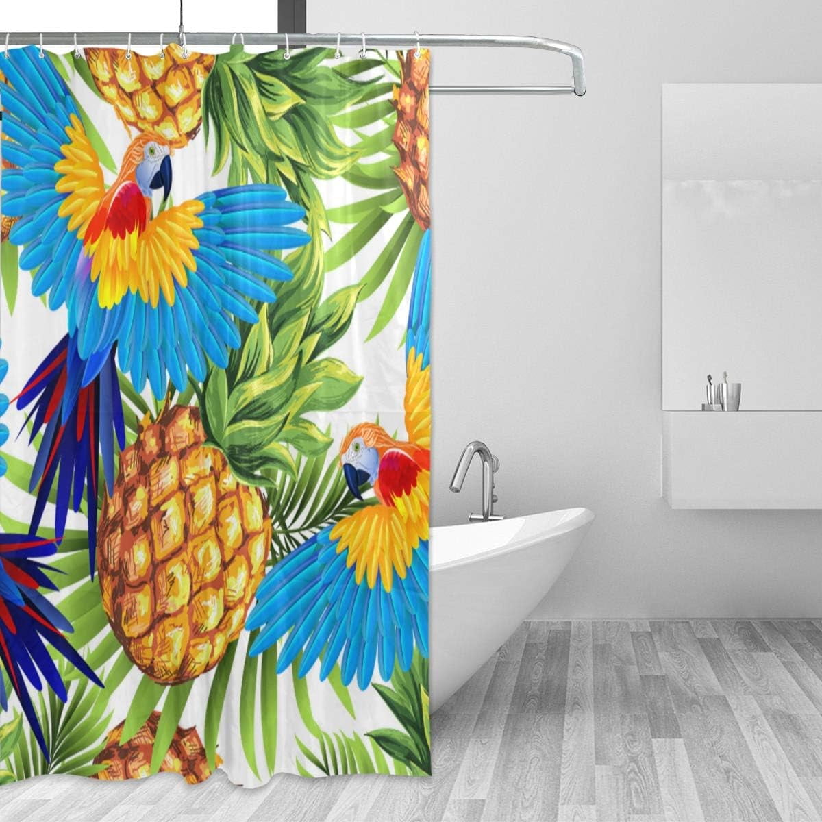 Coolnut Pineapples Birds Bath Shower Curtain Liners 72"x72", 100% ...