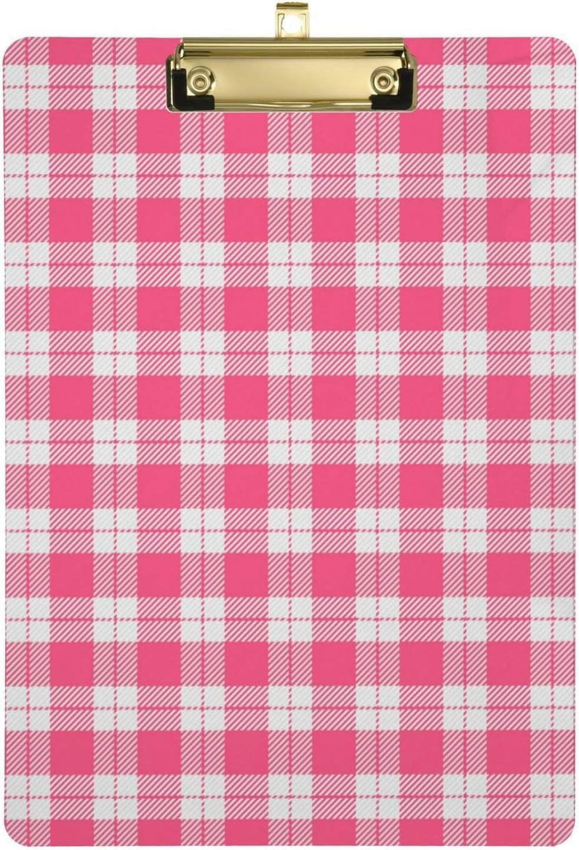 Coolnut Pink Buffalo Plaid Clipboard, Acrylic Standard A4 Letter Size ...