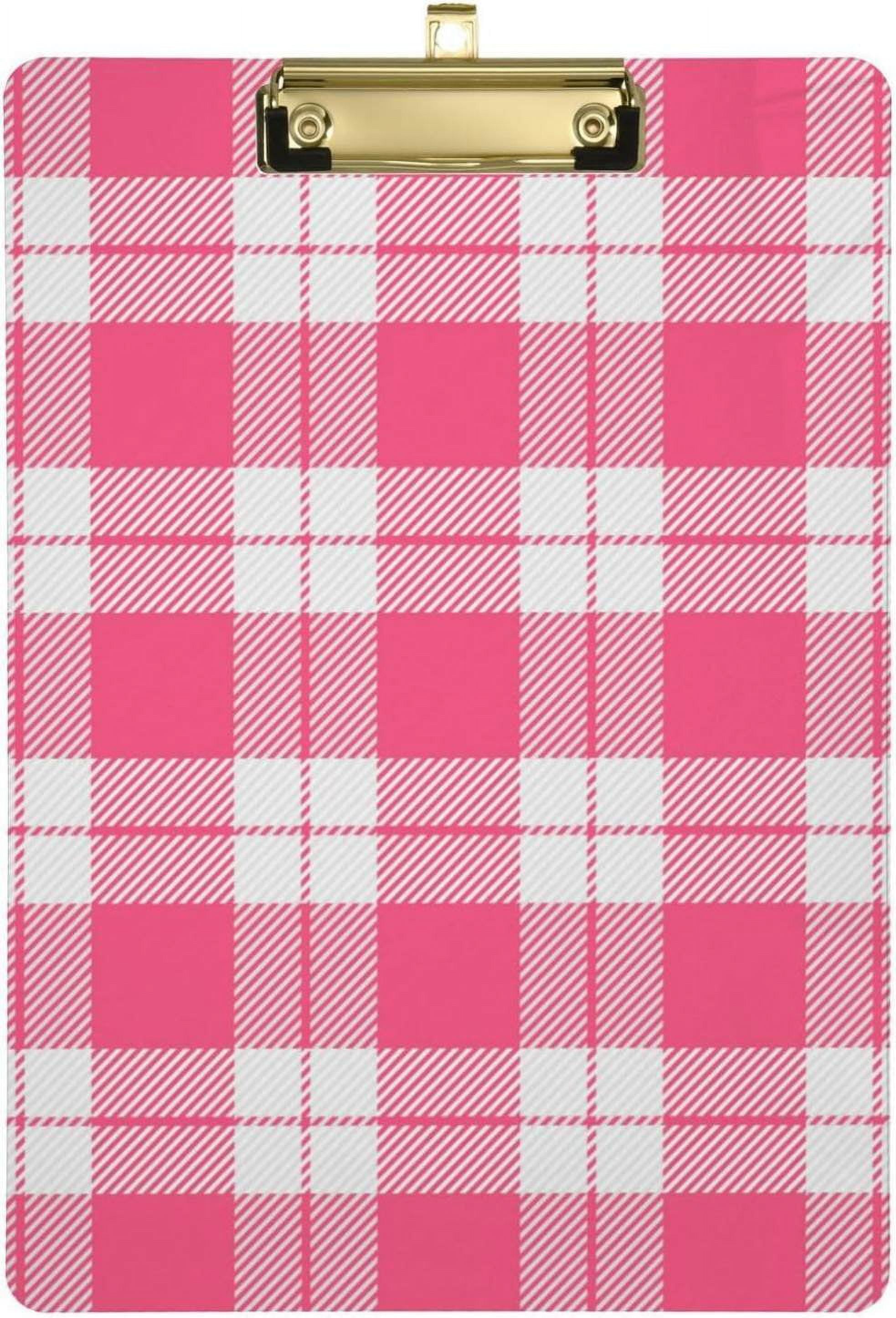 Coolnut Pink Buffalo Plaid Clipboard, Acrylic Standard A4 Letter Size ...