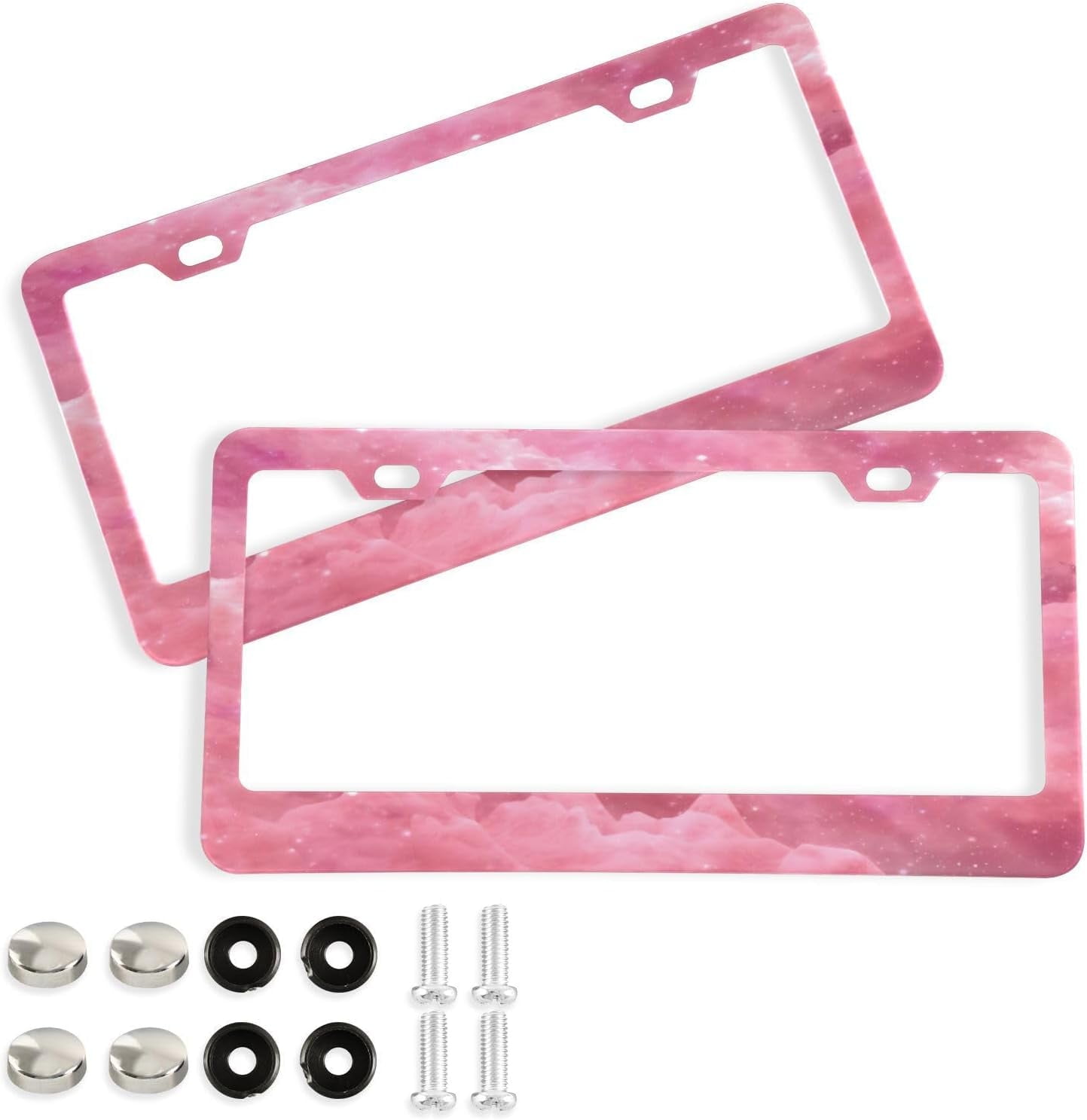 Coolnut Pink Clouds License Plate Frame 2 Holes Rustproof Aluminium ...