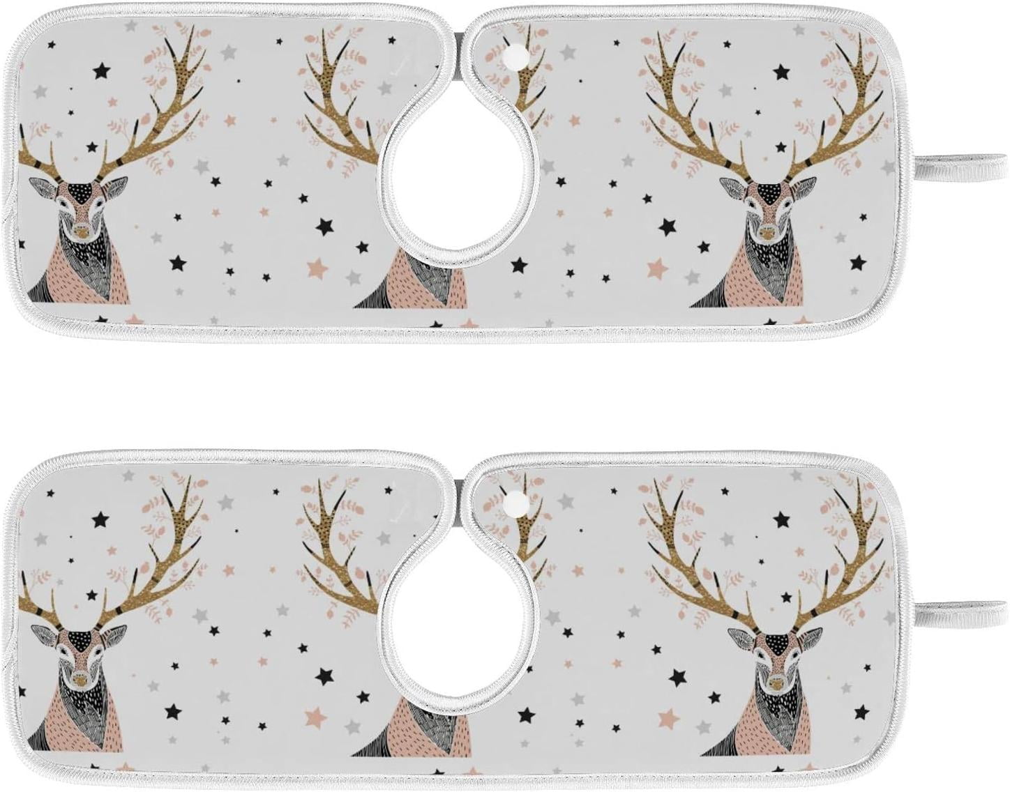 Coolnut Pink Deer Stars Kitchen Sink Splash Guard 2 Packs Faucet ...