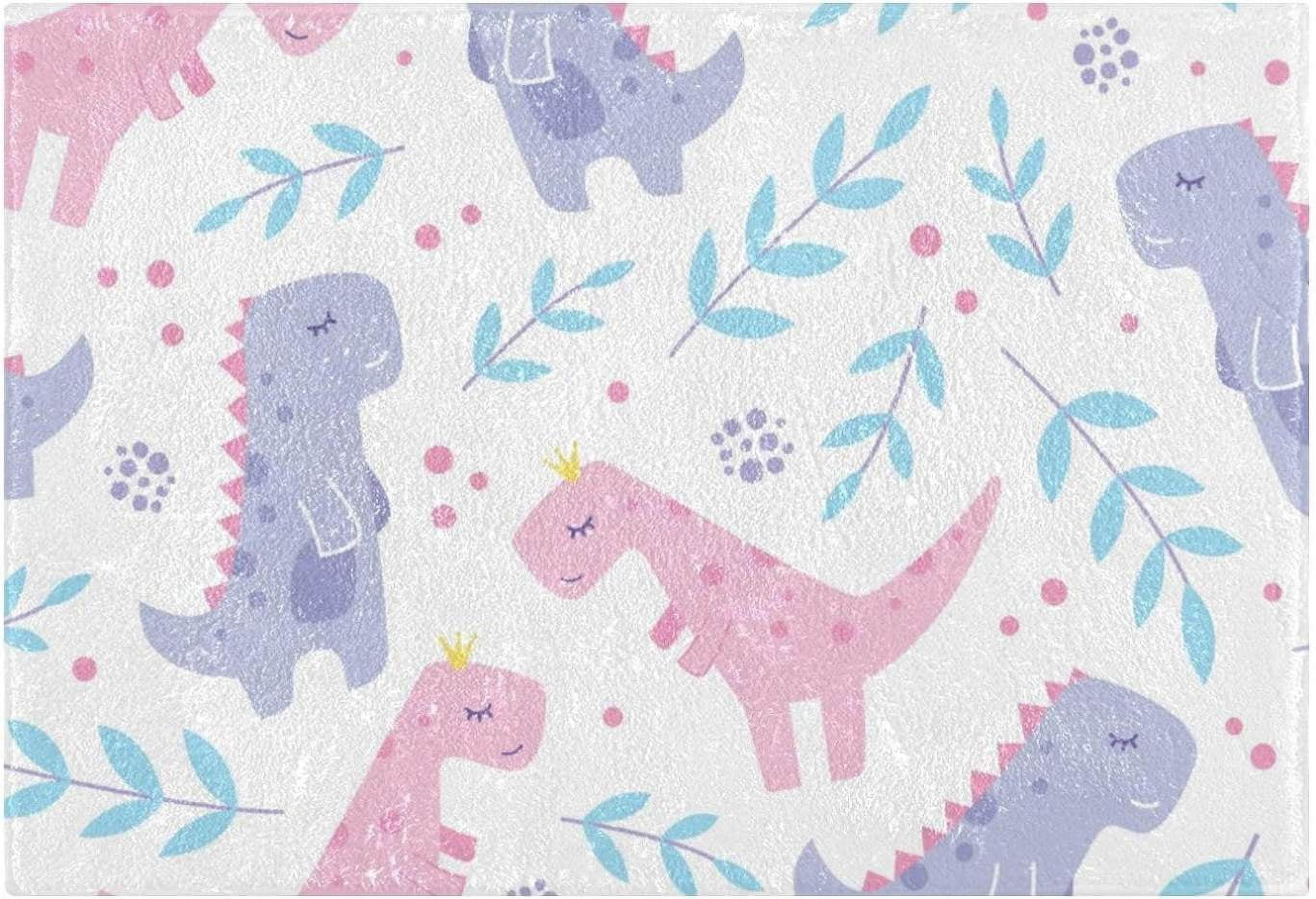 Coolnut Pink Dinosaur High Absorbent U-Shaped Contour Toilet Rugs ...