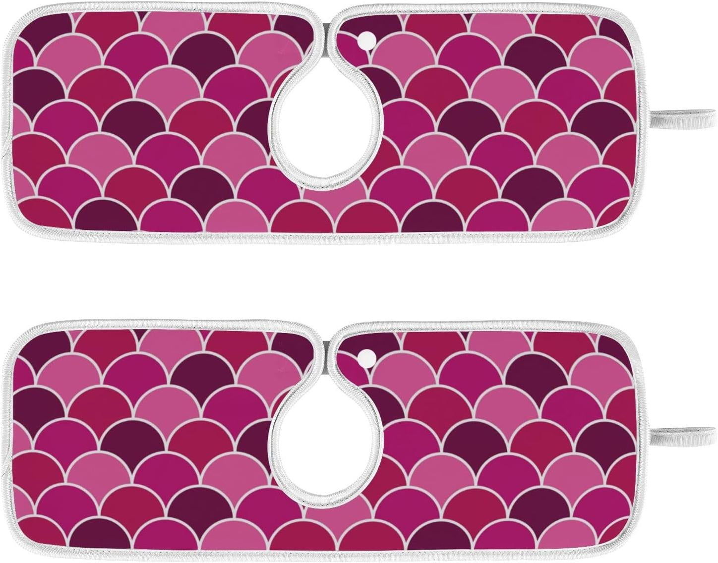 Coolnut Pink Fish Scales Sink Splash Guard for Faucet 2 Packs Faucet ...