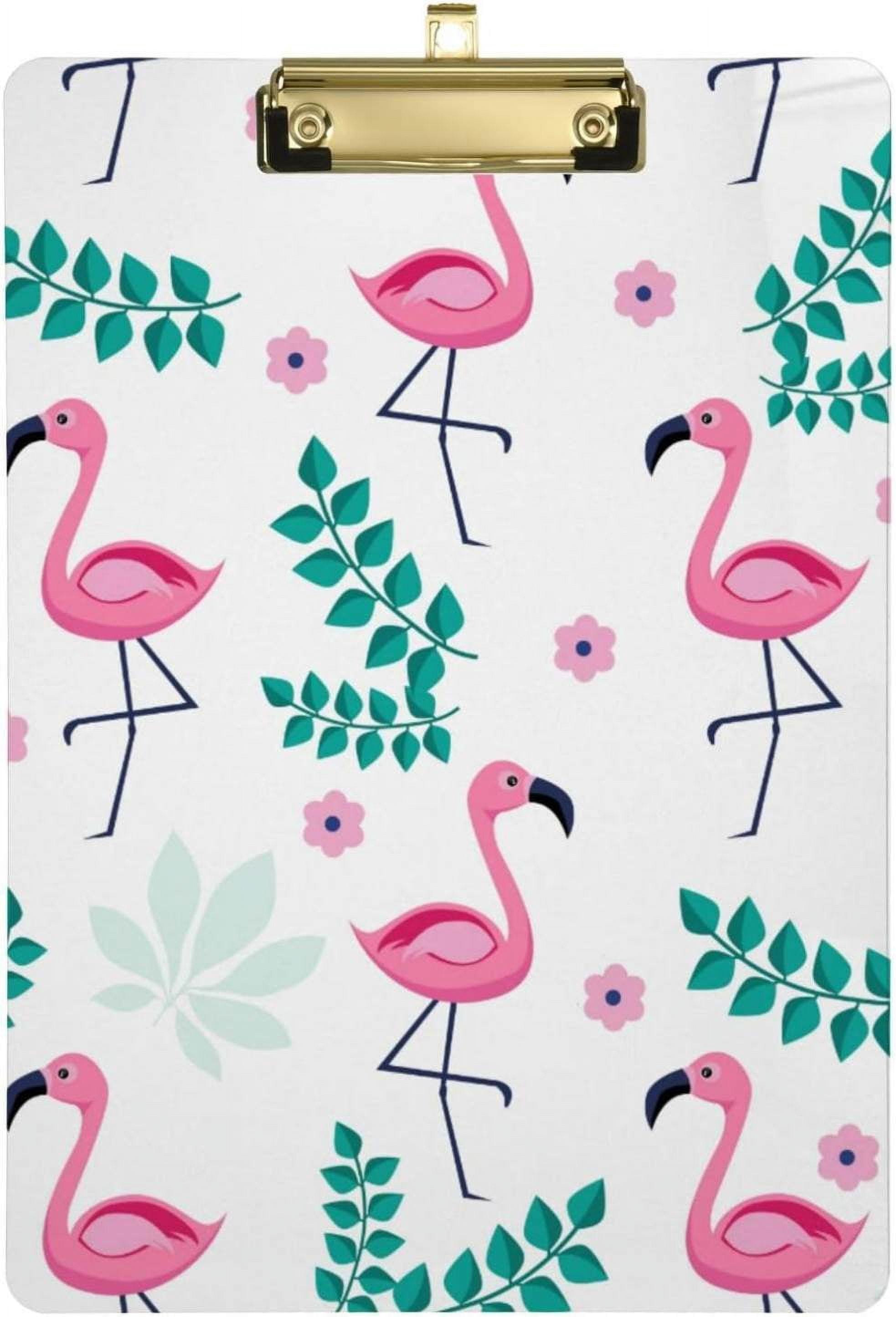Coolnut Pink Flamingo Clipboard, Acrylic Standard A4 Letter Size Clip ...