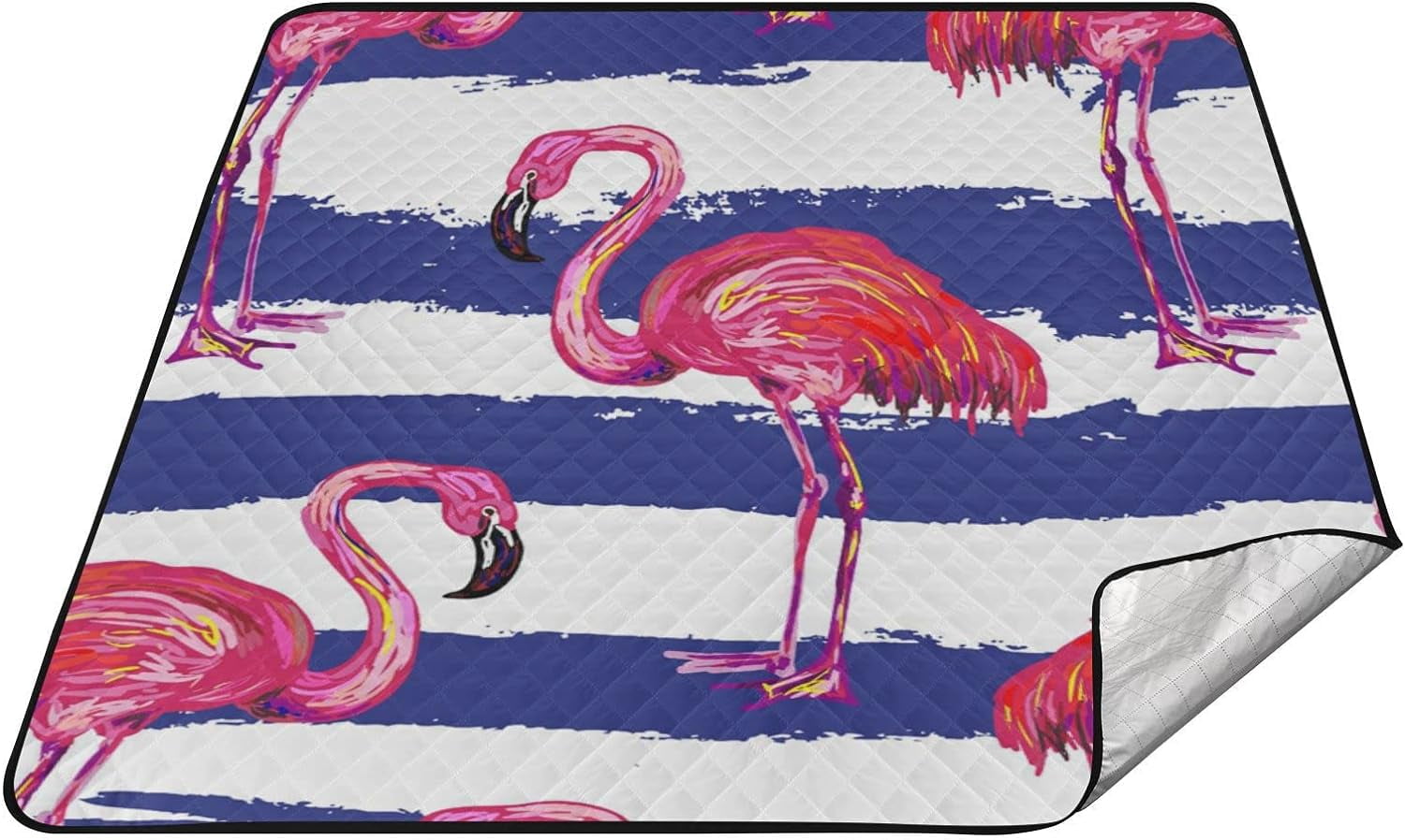 Coolnut Pink Flamingo Large Picnic & Outdoor Beach Blanket, Waterproof ...