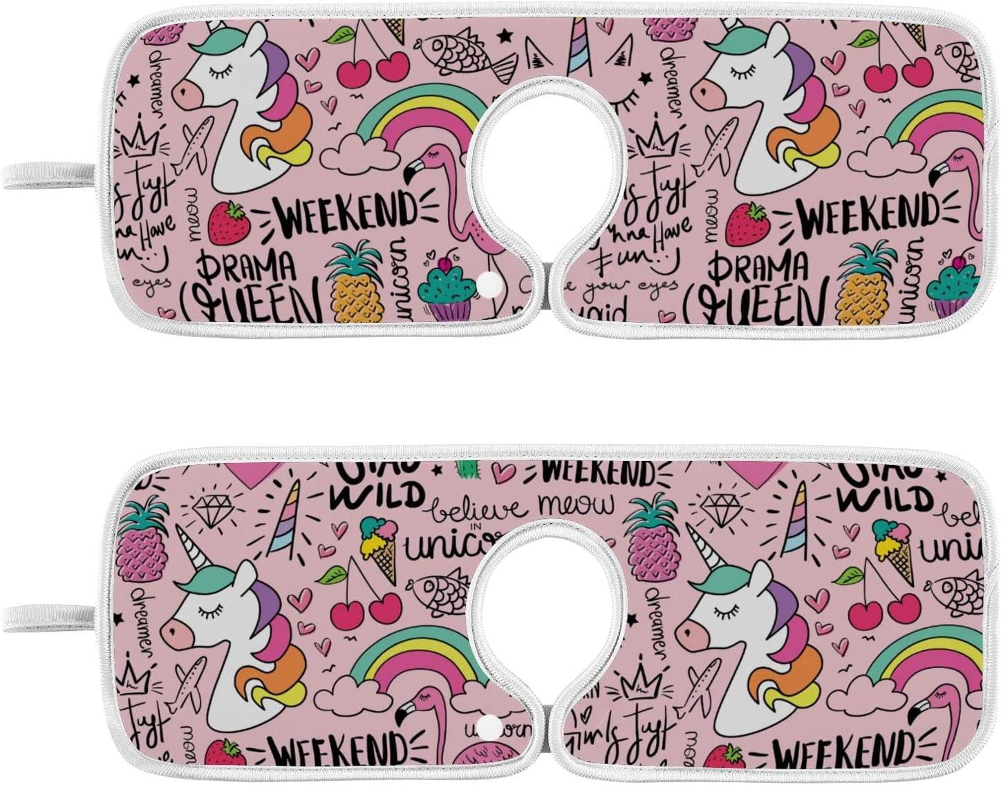 Coolnut Pink Flamingos Unicorn Sink Splash Guard for Faucet 2 Packs ...