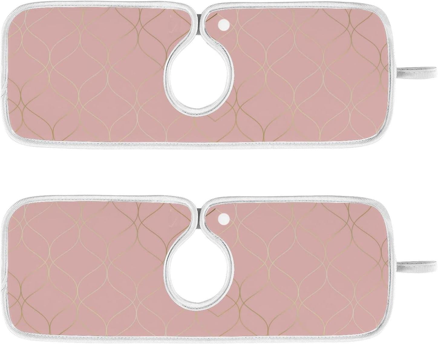 Coolnut Pink Geometric Sink Splash Guard for Faucet 2 Packs Faucet ...