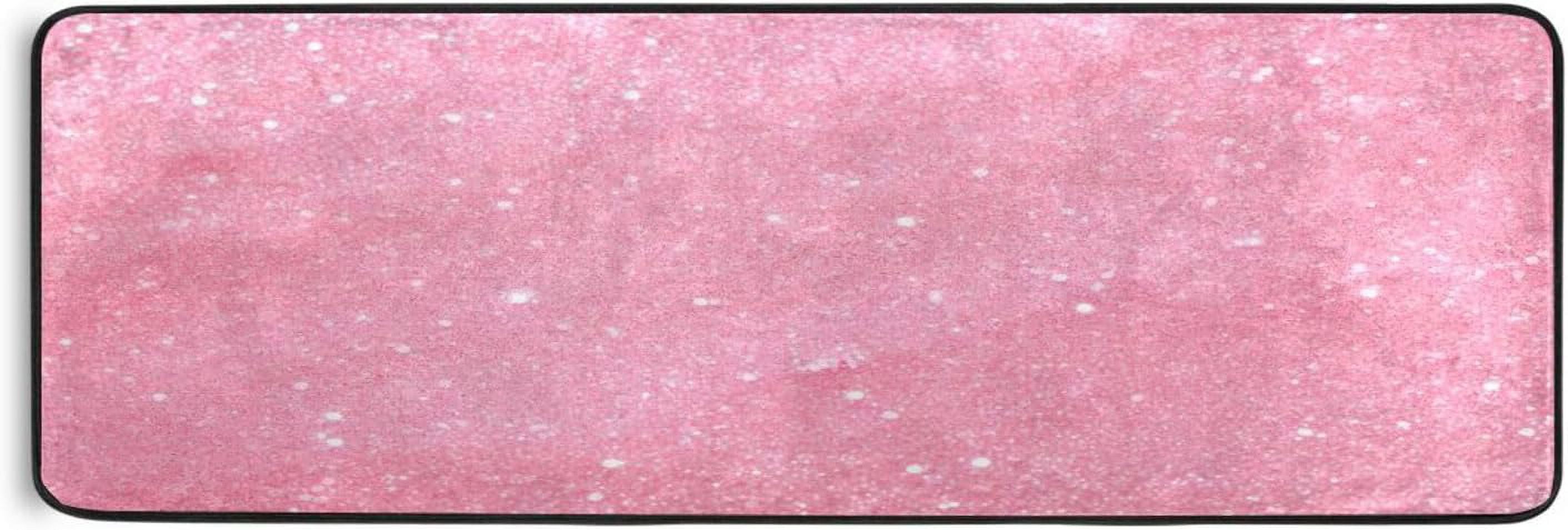 Coolnut Pink Glitter Texture Area Rug - 2' x 6' Washable Runner Rugs ...