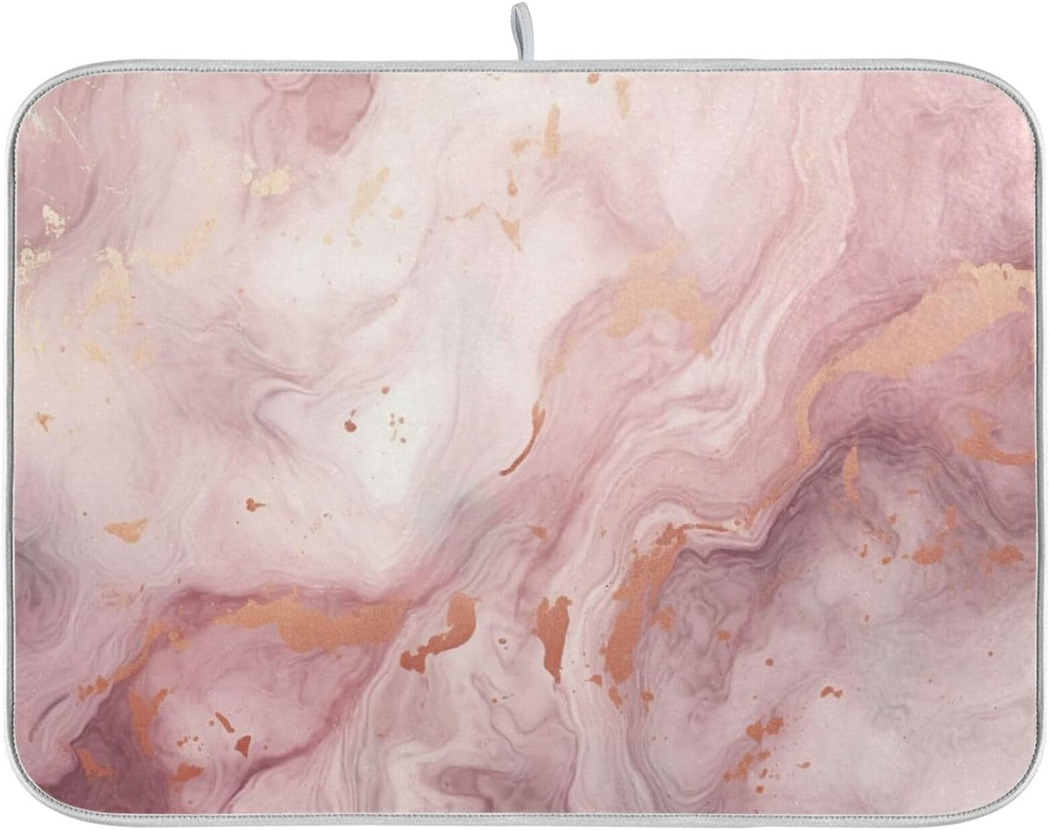Coolnut Pink Gold Marble Dish Drying Mat for Kitchen Counter, Ultra ...