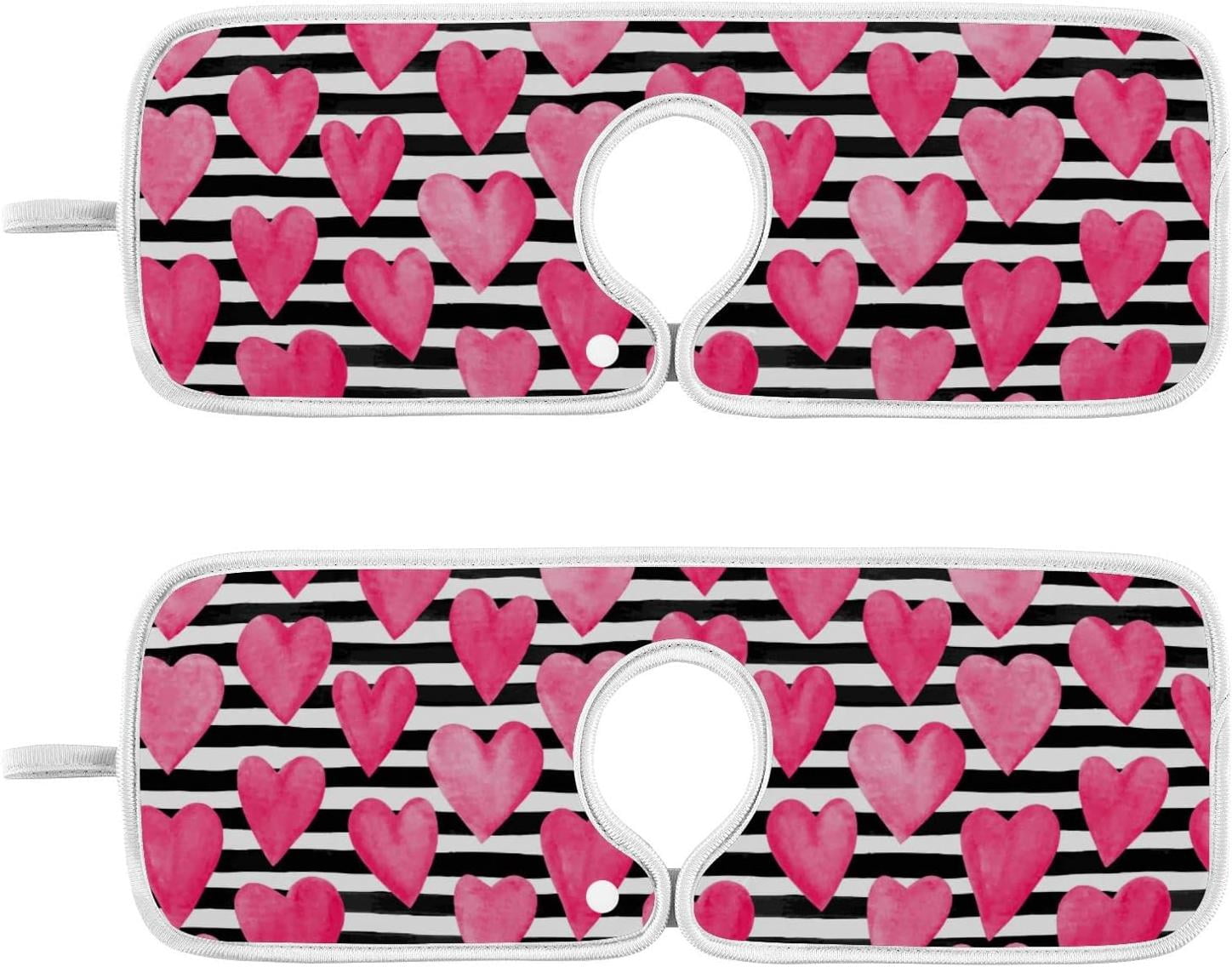 Coolnut Pink Heart Cute Sink Splash Guard for Faucet 2 Packs Faucet ...