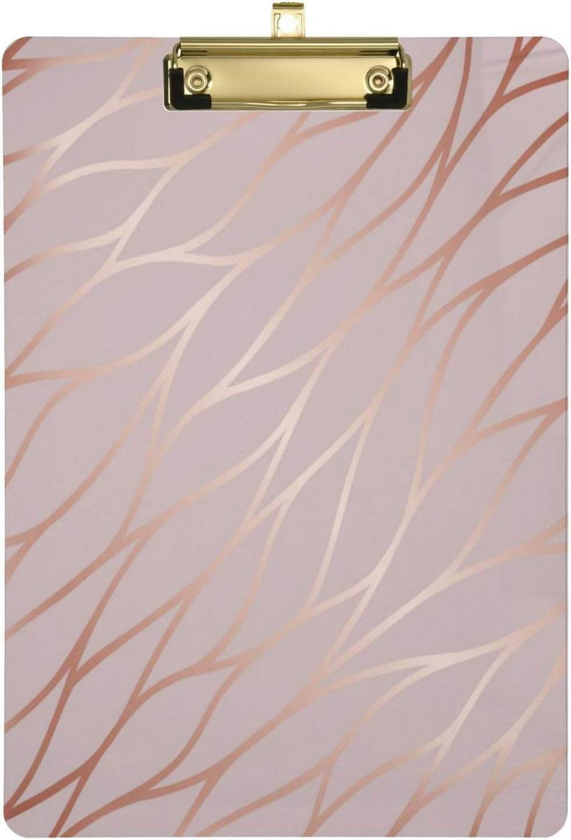 Coolnut Pink Leaf Texture Acrylic Clipboard with Low Profile Gold Metal ...