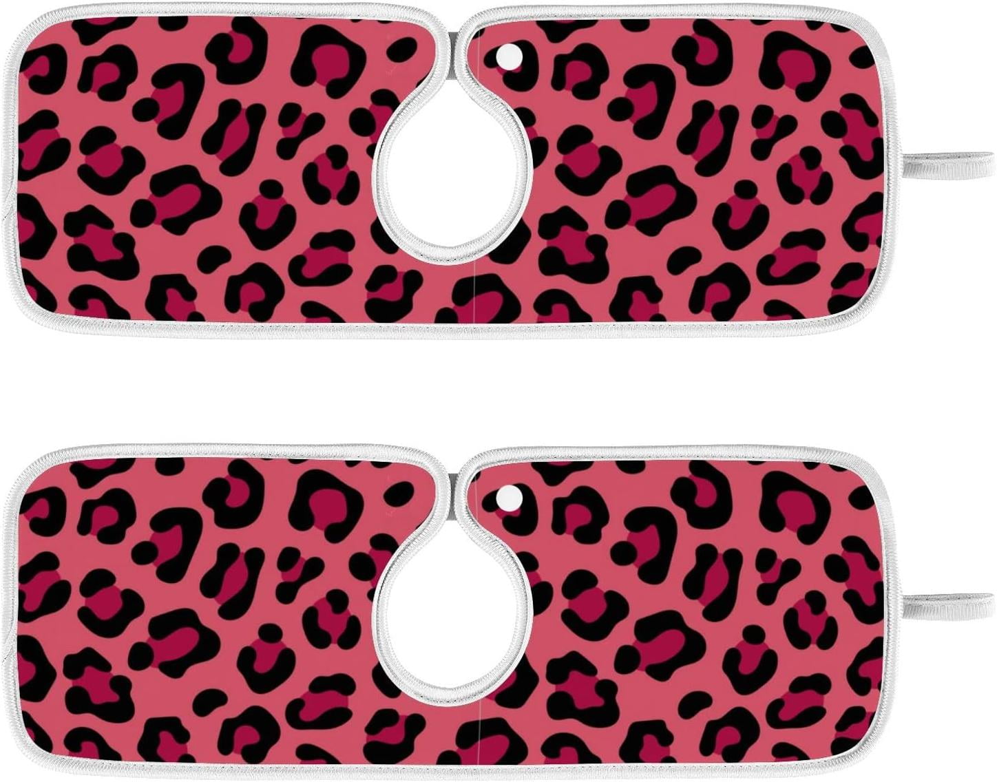 Coolnut Pink Leopard Cute Sink Splash Guard for Faucet 2 Packs Faucet ...