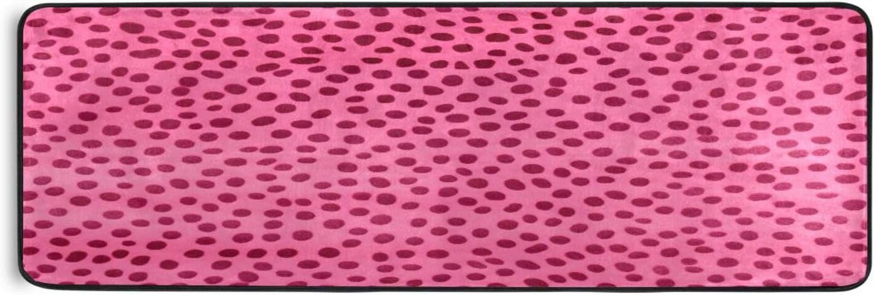 Coolnut Pink Leopard Print Area Rug - 2' x 6' Washable Runner Rugs with ...