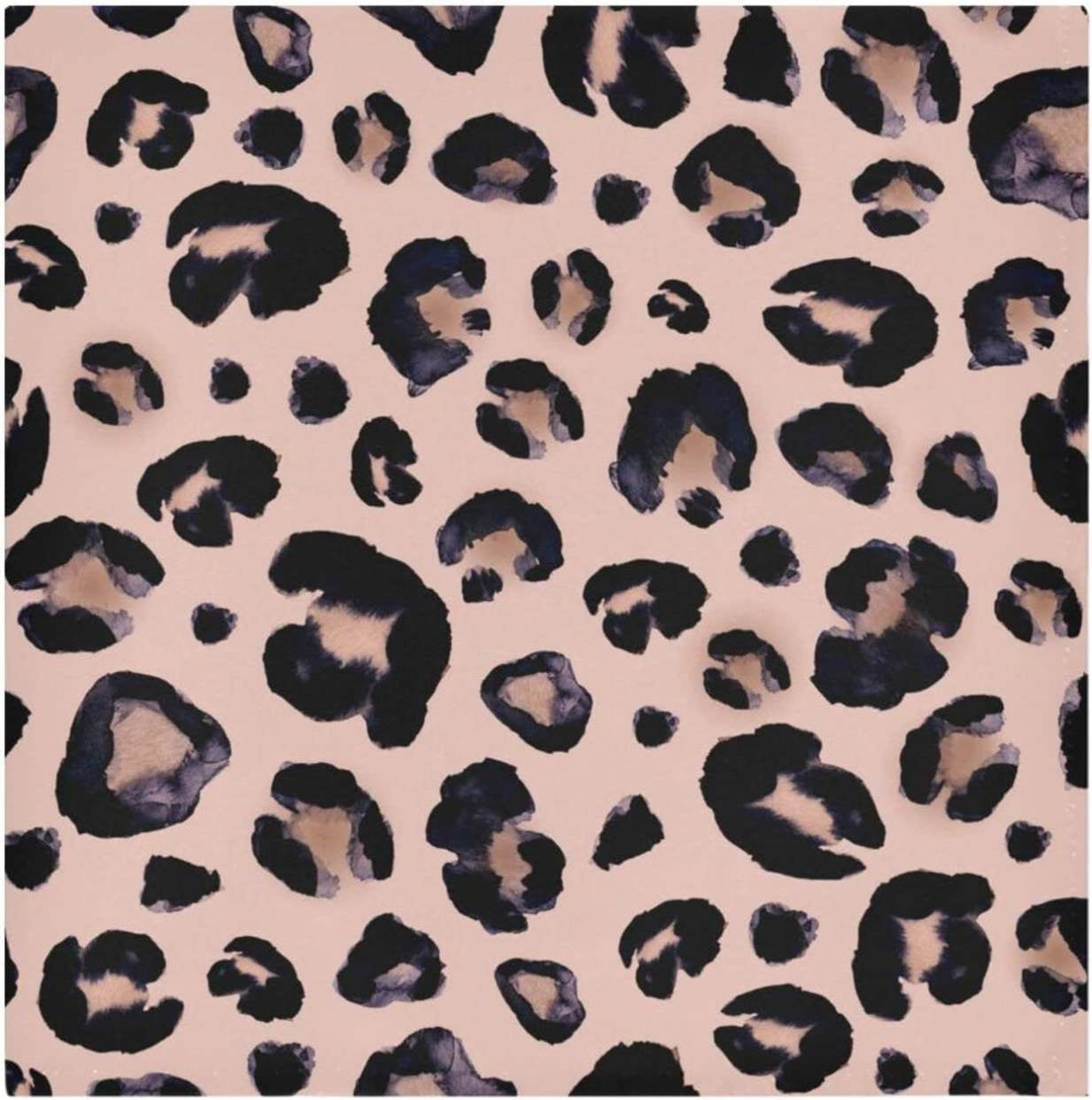 Coolnut Pink Leopard Print Cloth Napkins Set of 1,Reusable Washable ...