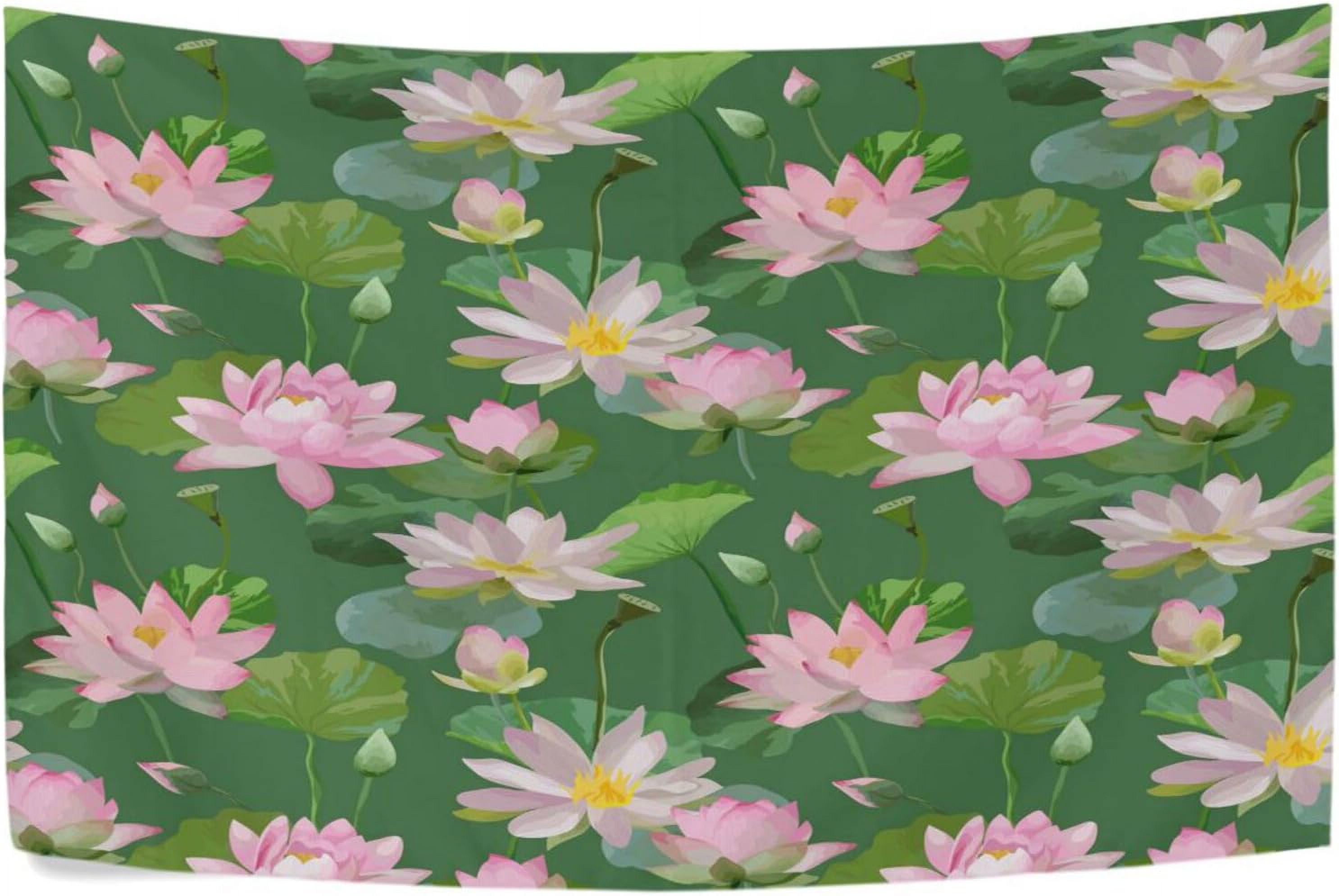Coolnut Pink Lotus Tapestry Aesthetic Tapestry Wall Hanging 60" x 51 ...