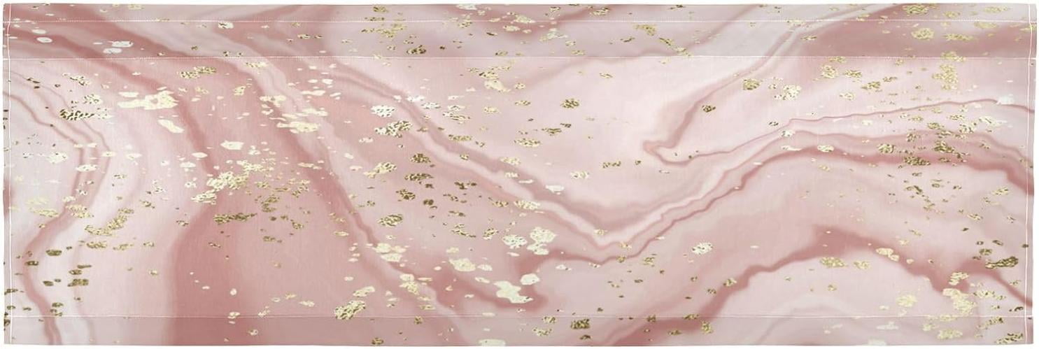 Coolnut Pink Marble Valance Curtains for Kitchen or Bathroom,Valances ...