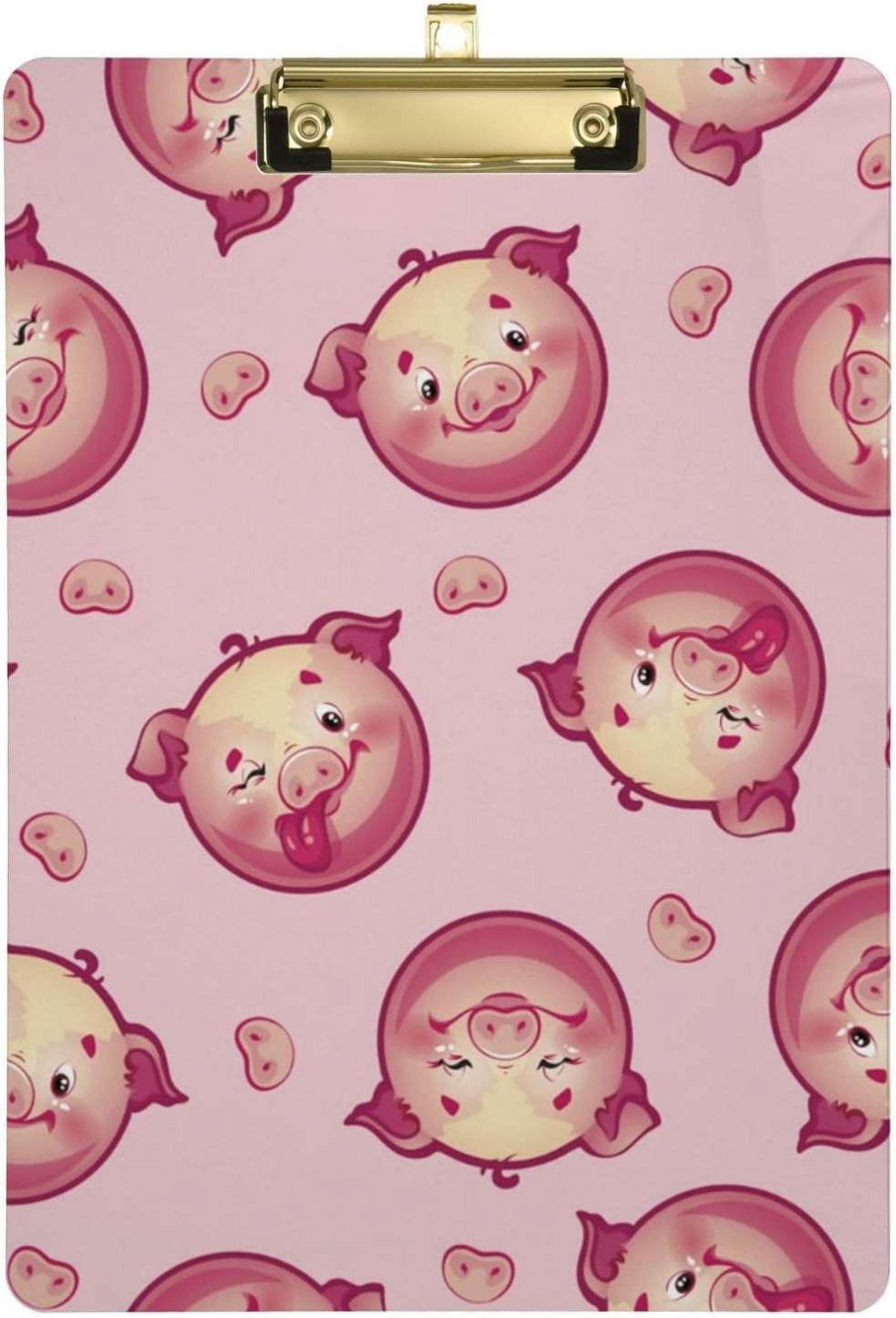 Coolnut Pink Pig Clipboard, Acrylic Standard A4 Letter Size Clip Board ...