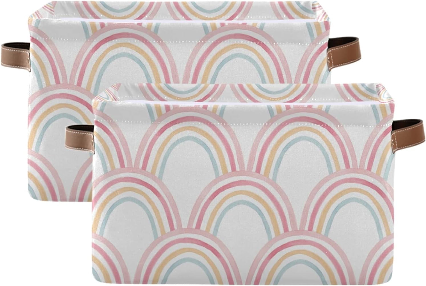 Coolnut Pink Rainbow Storage Bin for Toy Storage Basket Dirty Clothes ...