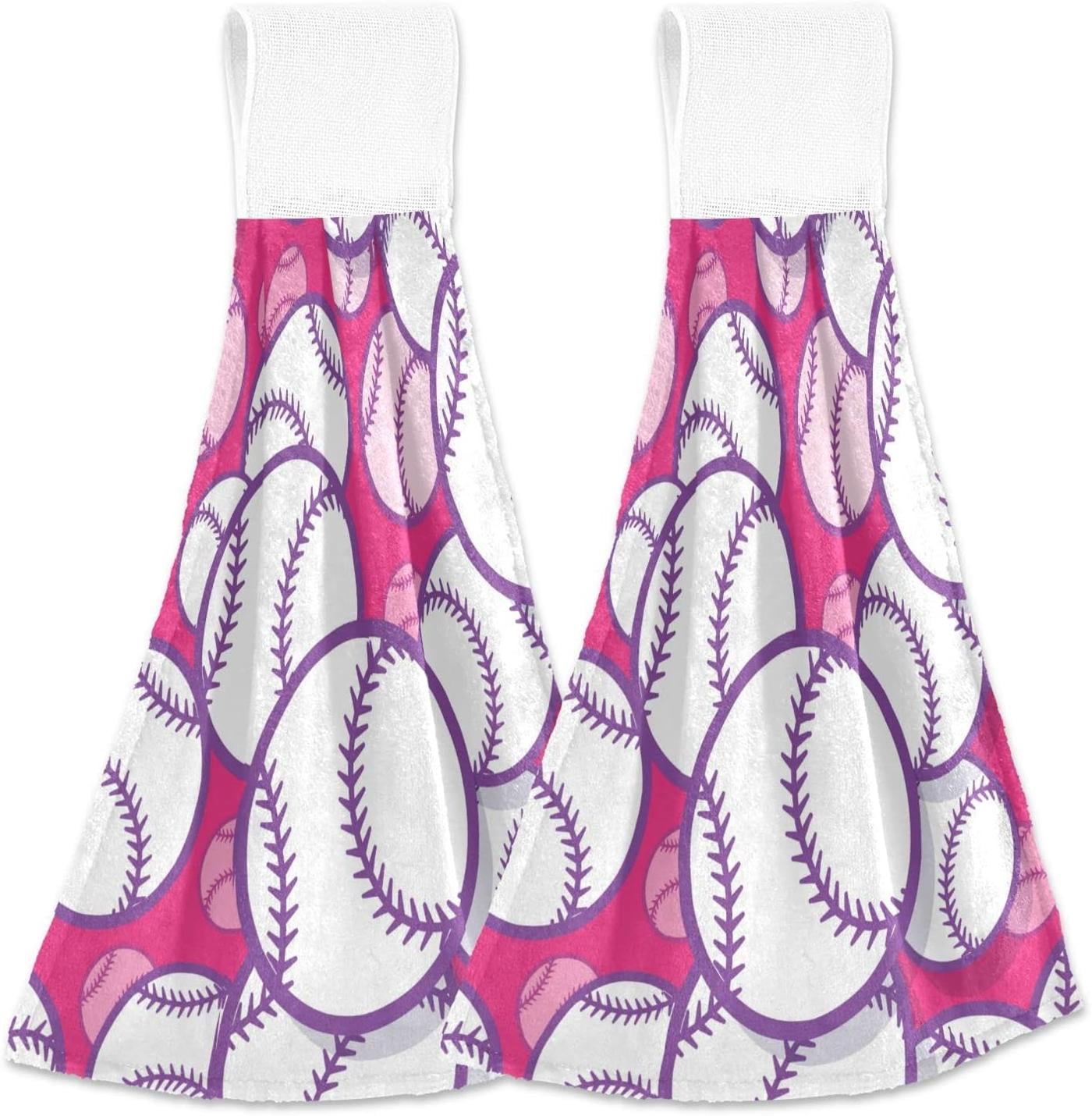 Coolnut Pink Red Baseball Softball Ball Hanging Hand Towels with ...