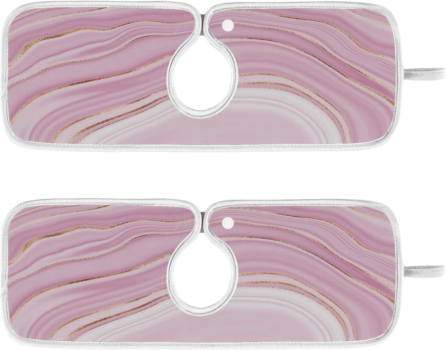 Coolnut Pink Ripple Marble Sink Splash Guard for Faucet 2 Packs Faucet ...